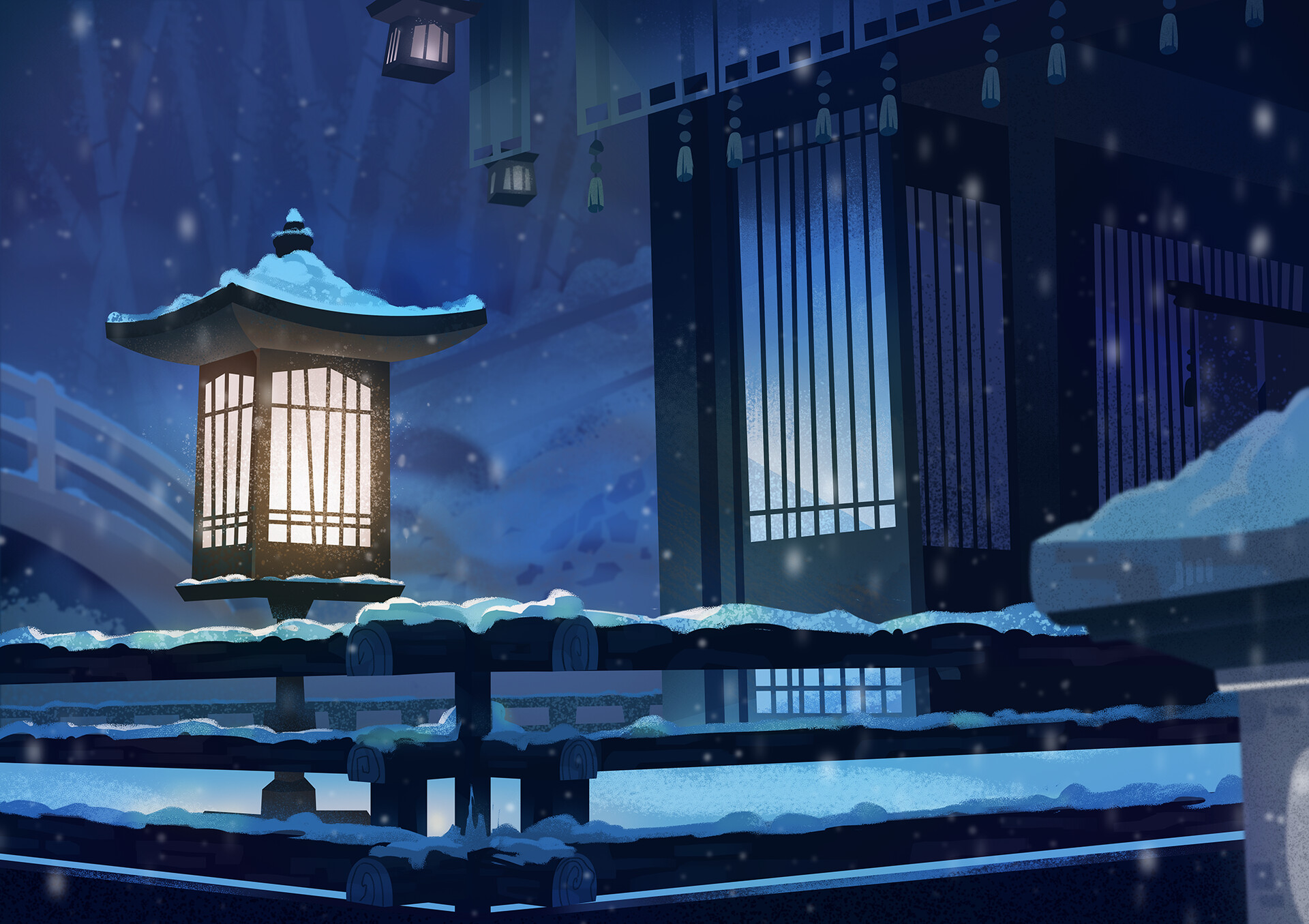 ArtStation - Snow at Night