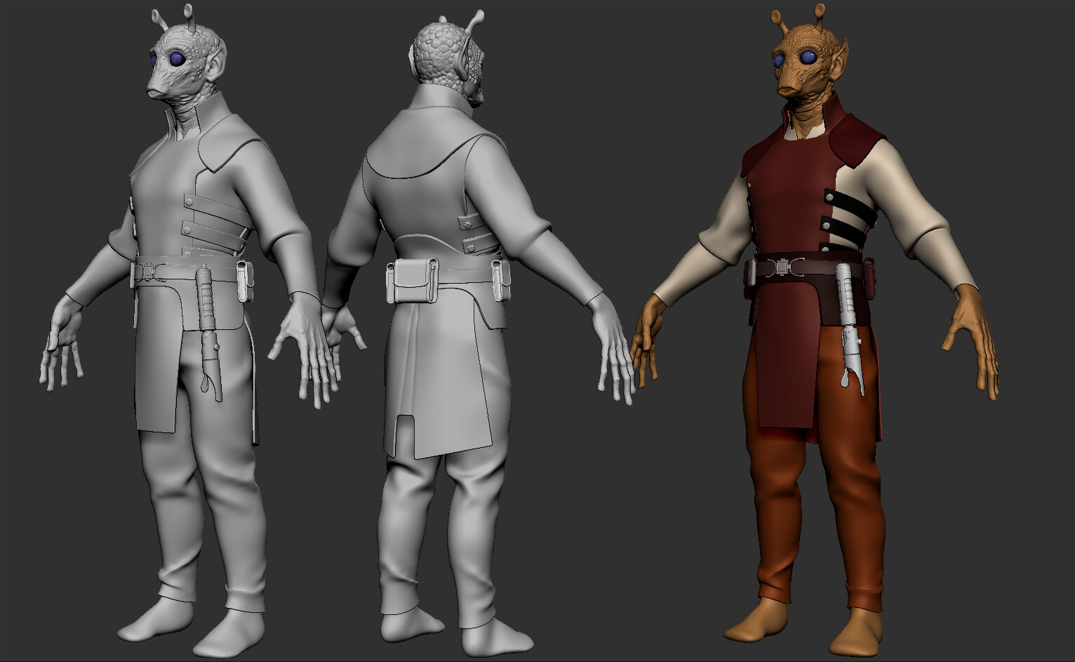 Santiago Gtz - Star Wars Rodian Character Fan Art - WIP