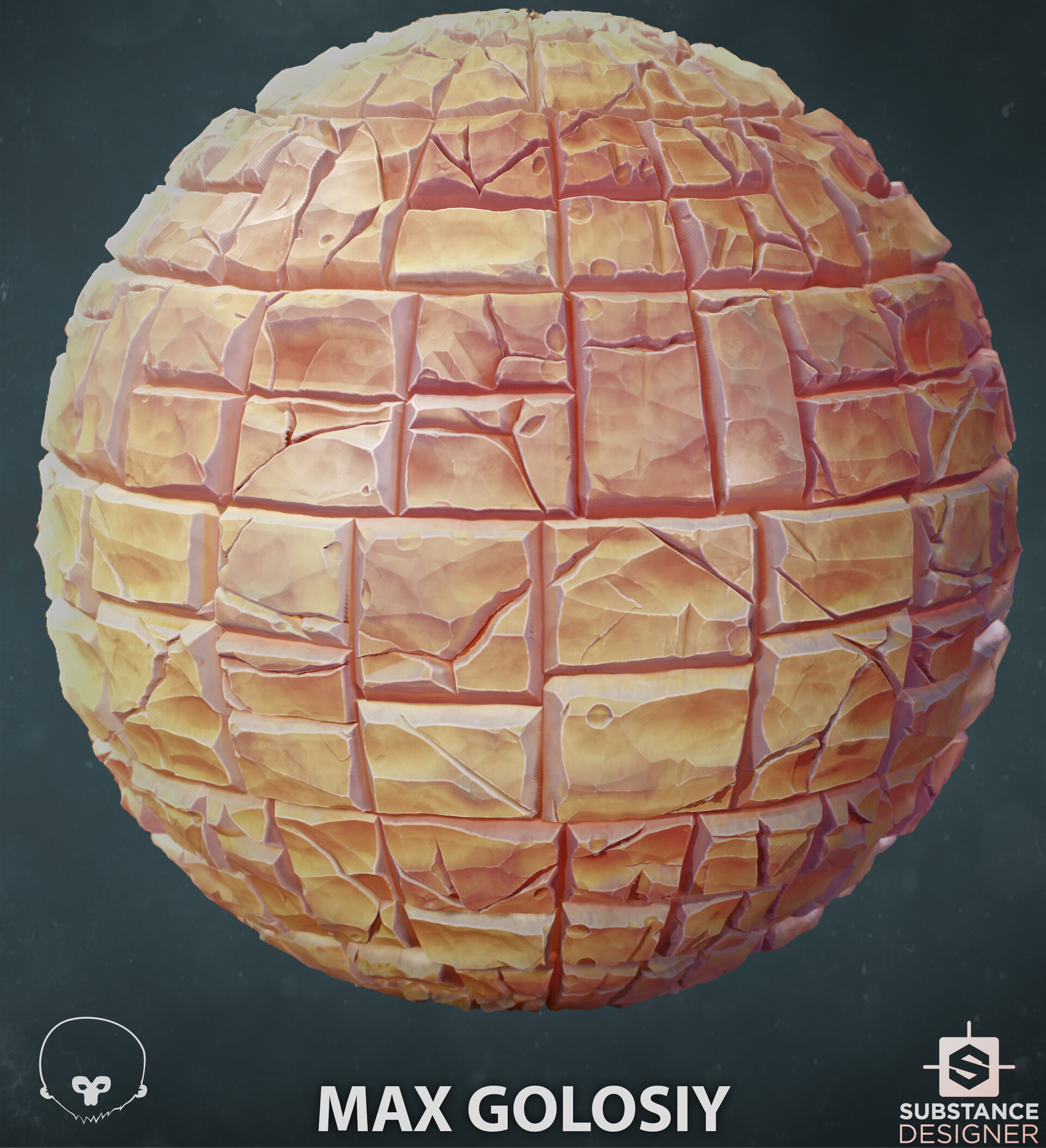 ArtStation - Stylized Stone Bricks - Substance Designer