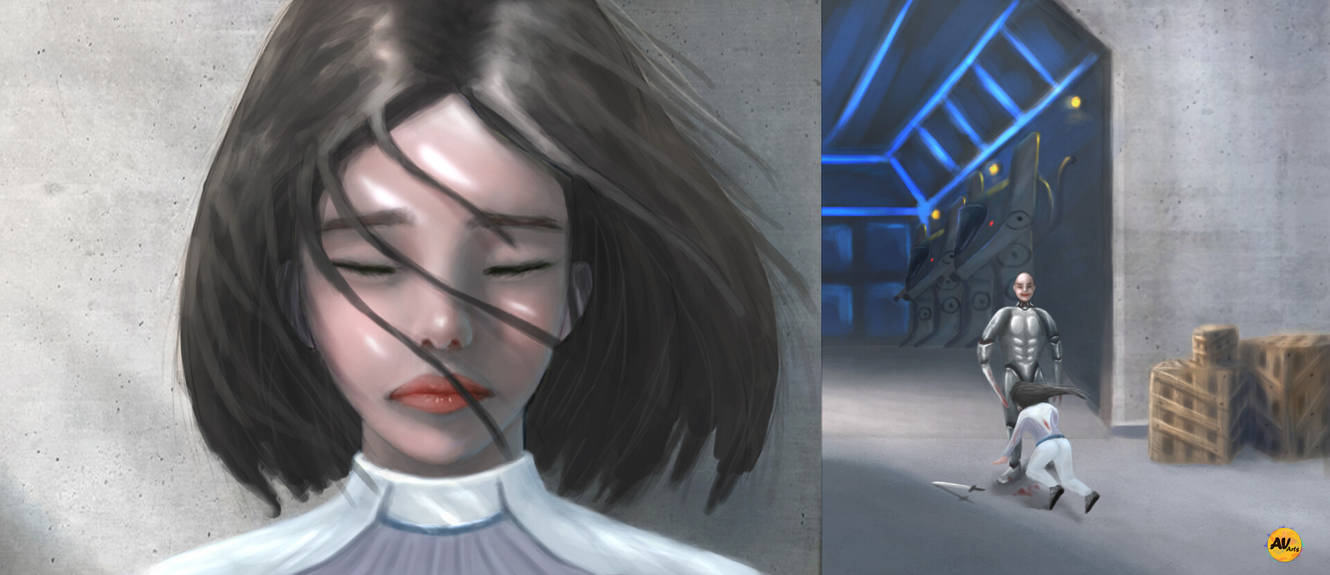 ArtStation - The sacrifice of a friend - Sad farewell 😣