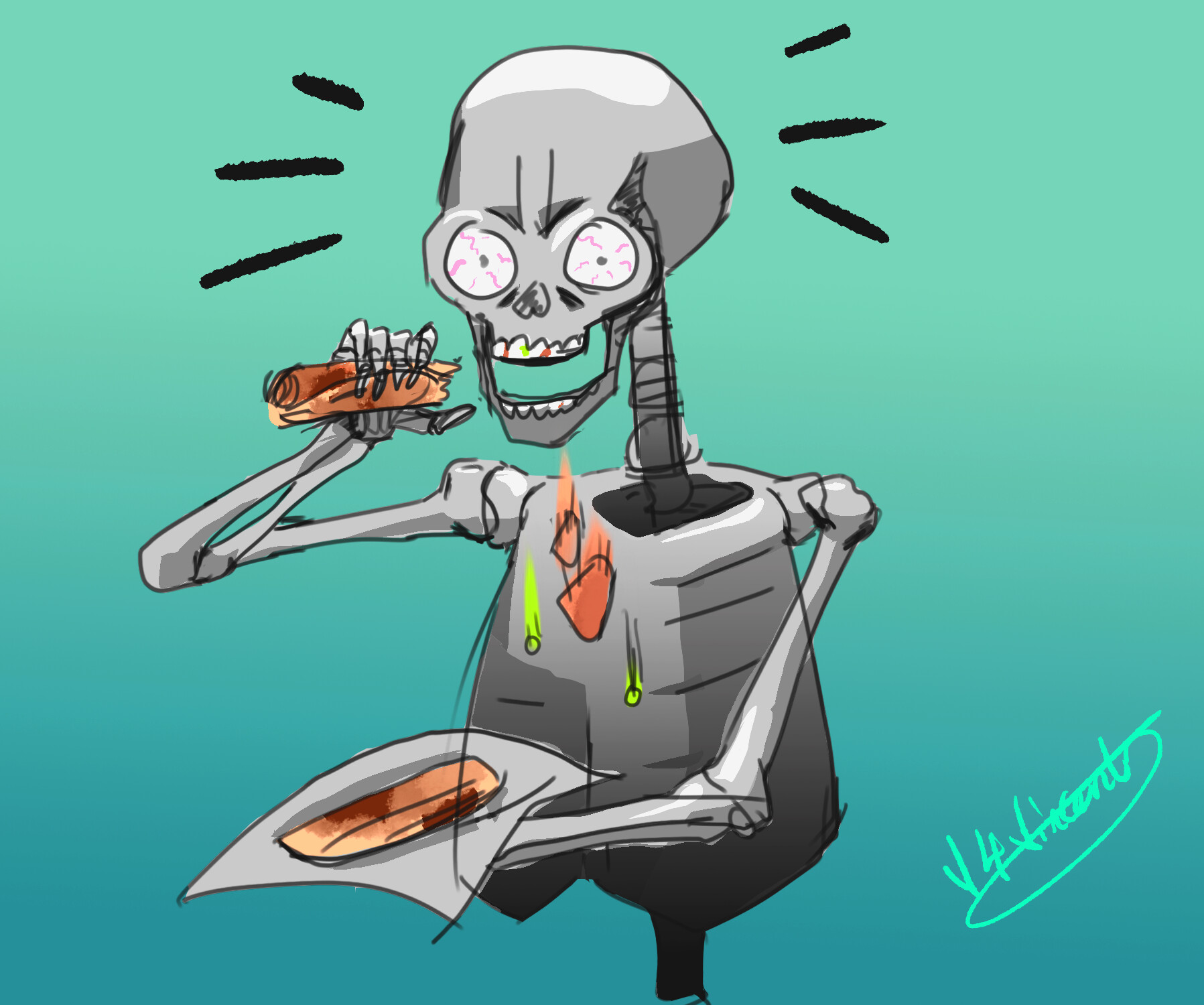 ArtStation - skeleton trying to eat