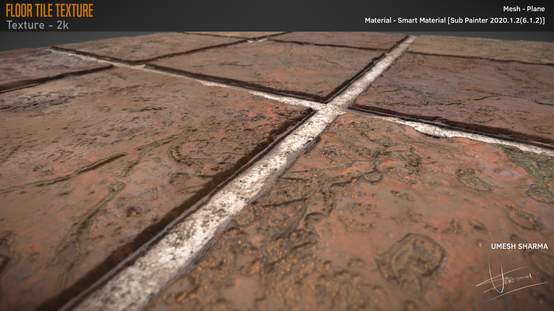 ArtStation - Floor Tile Texture Ver. 02 (Sub Painter Smart Material)