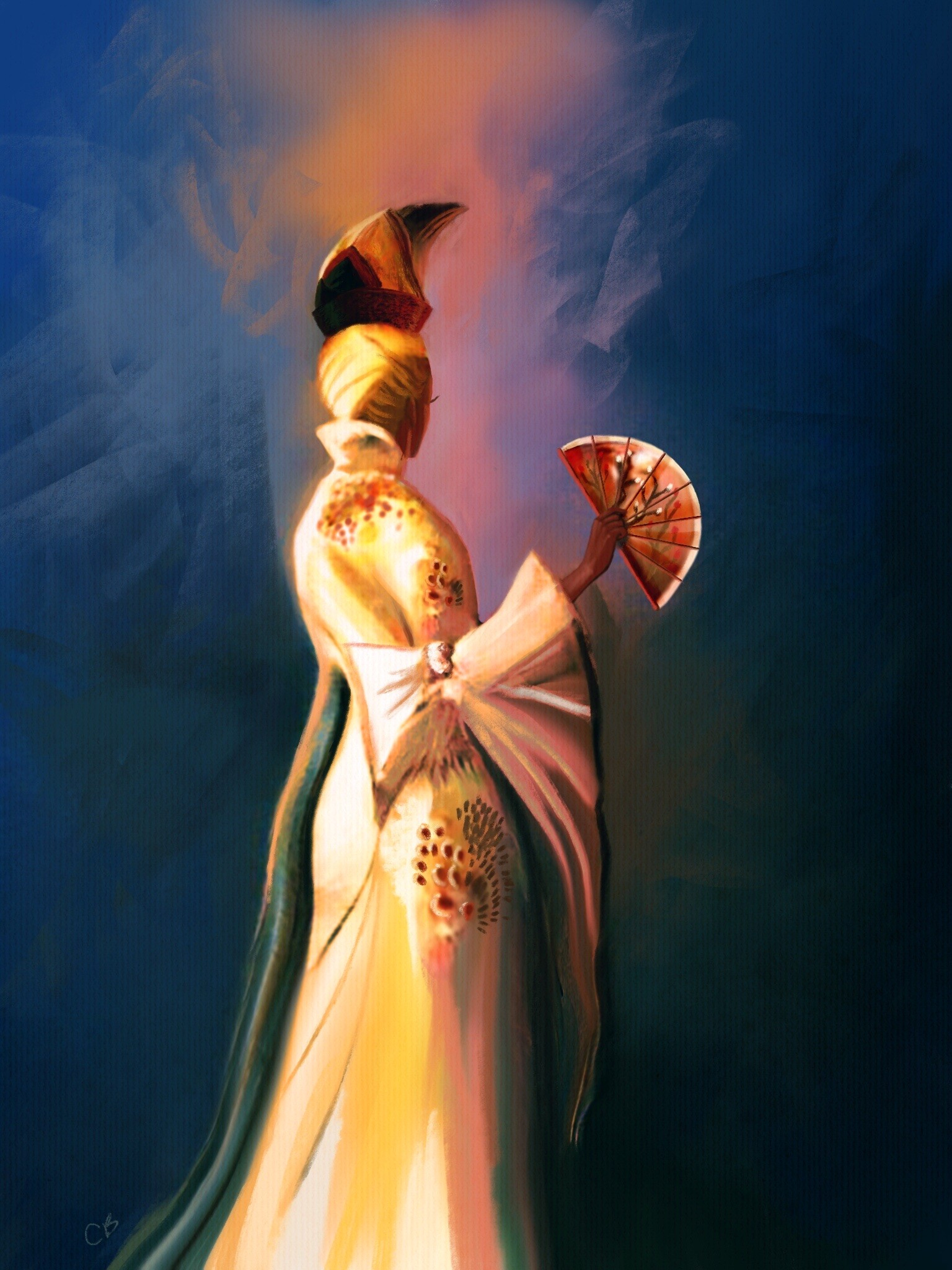 ArtStation - Lady with fan