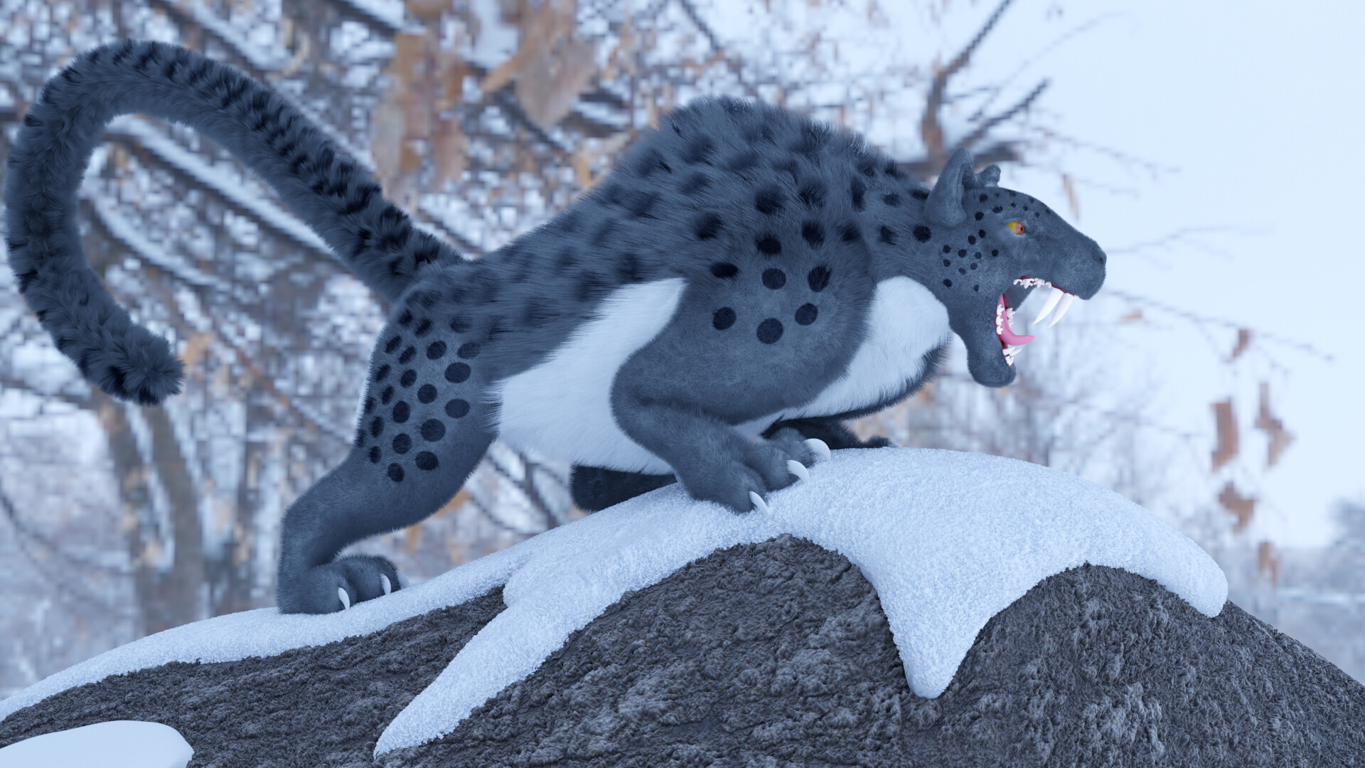 ArtStation - SaberTooth Snow Leopard - Environment Test