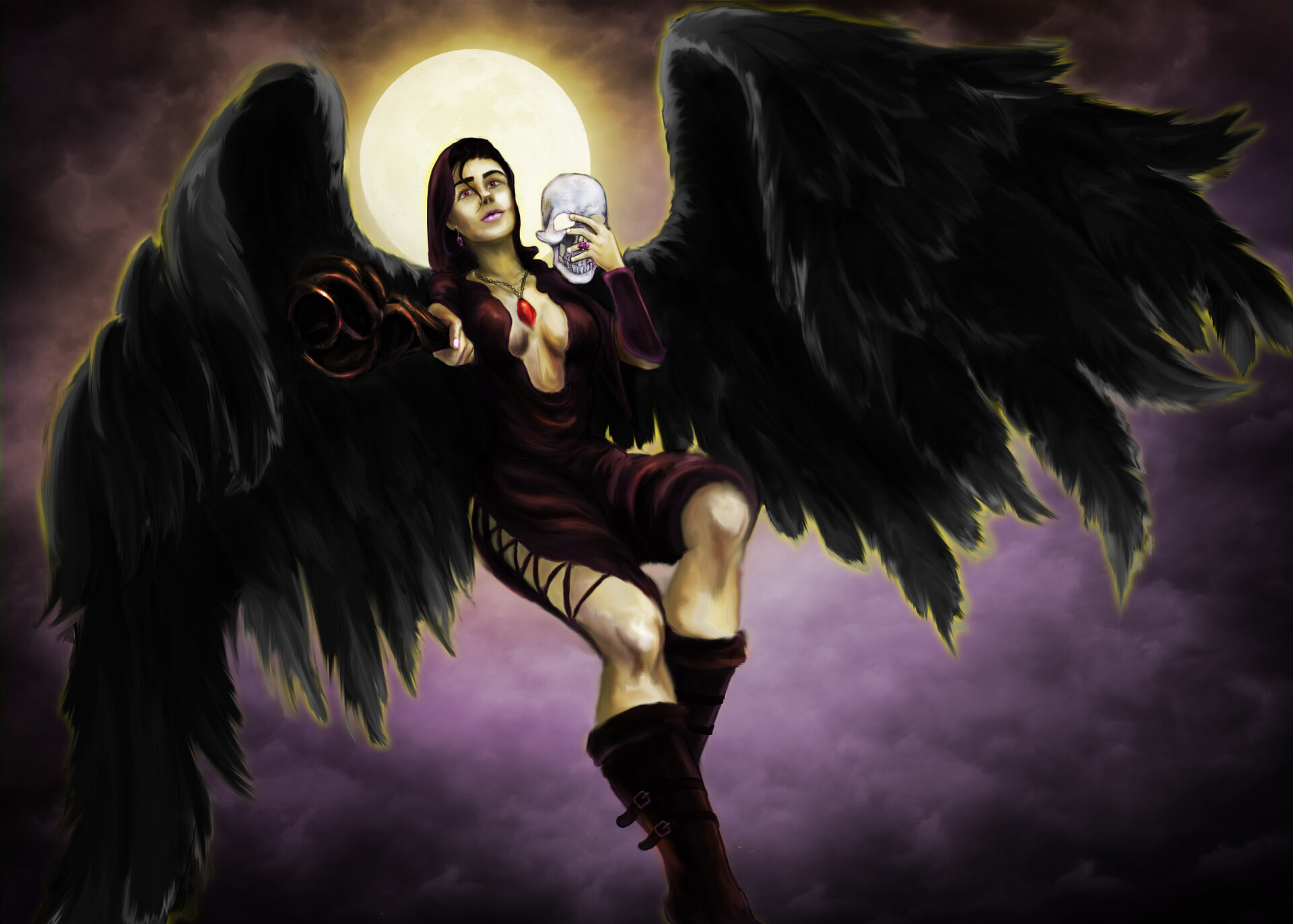 ArtStation - Aasimar Monk of the Goddess of Death, Azazela