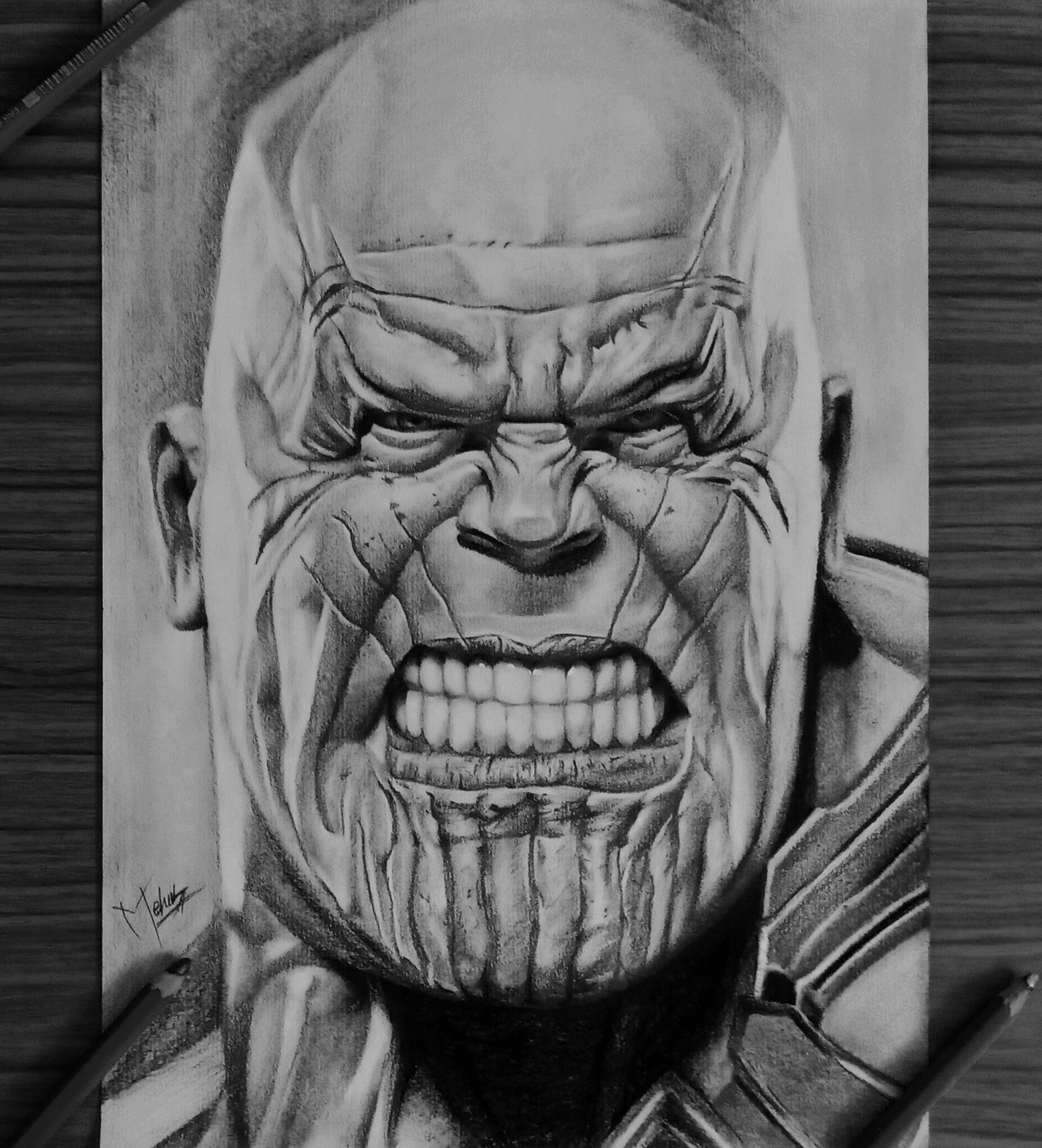how to draw realistic thanos