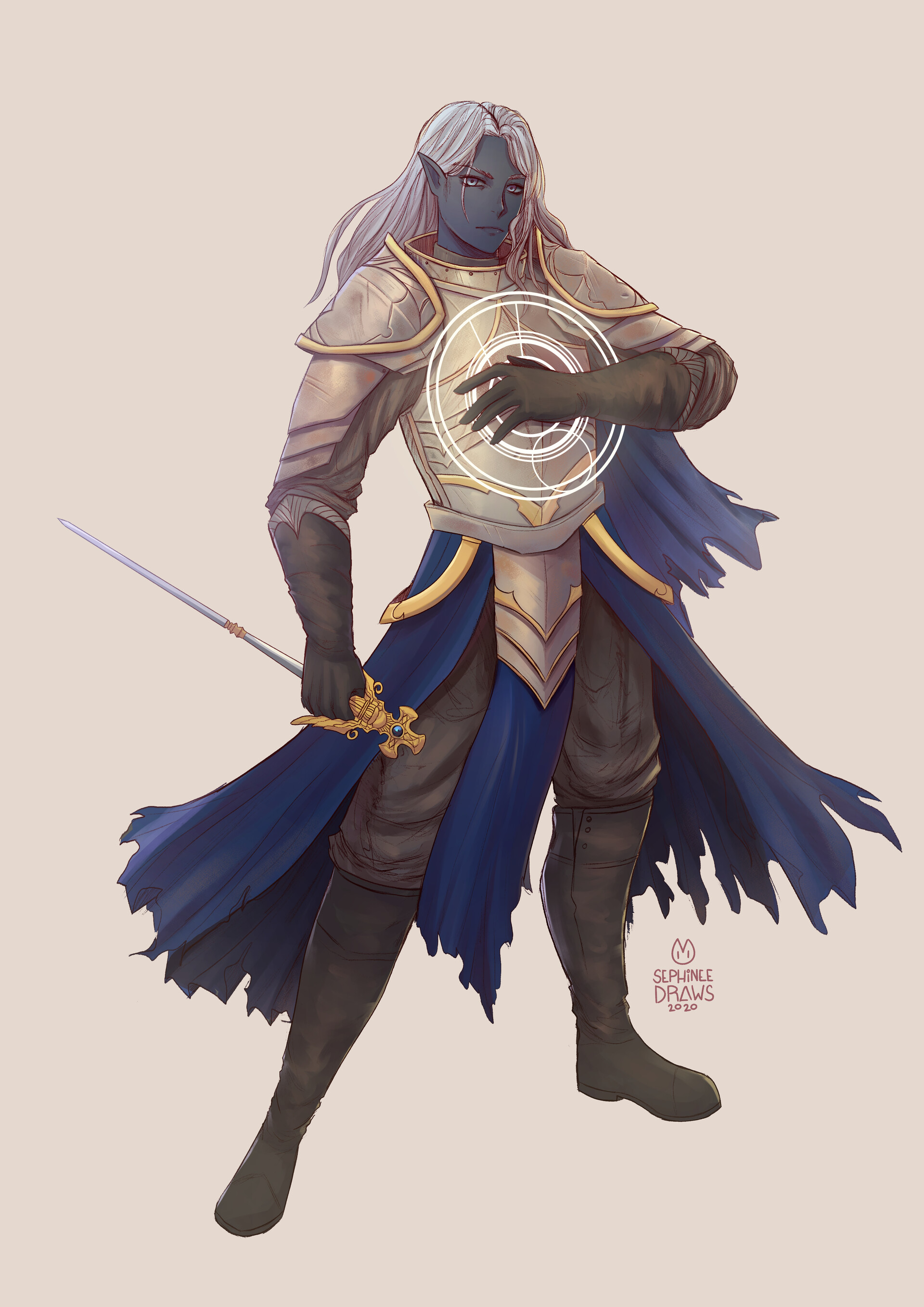 ArtStation - Petty Guard, Heddno Mozu - Drow Eldritch Knight(commission)