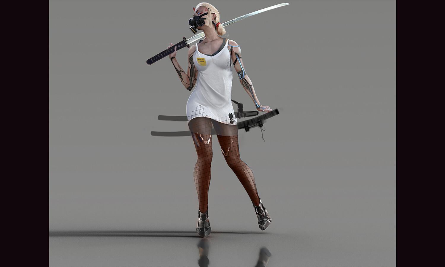 ArtStation - Cyberpunk Samurai girl