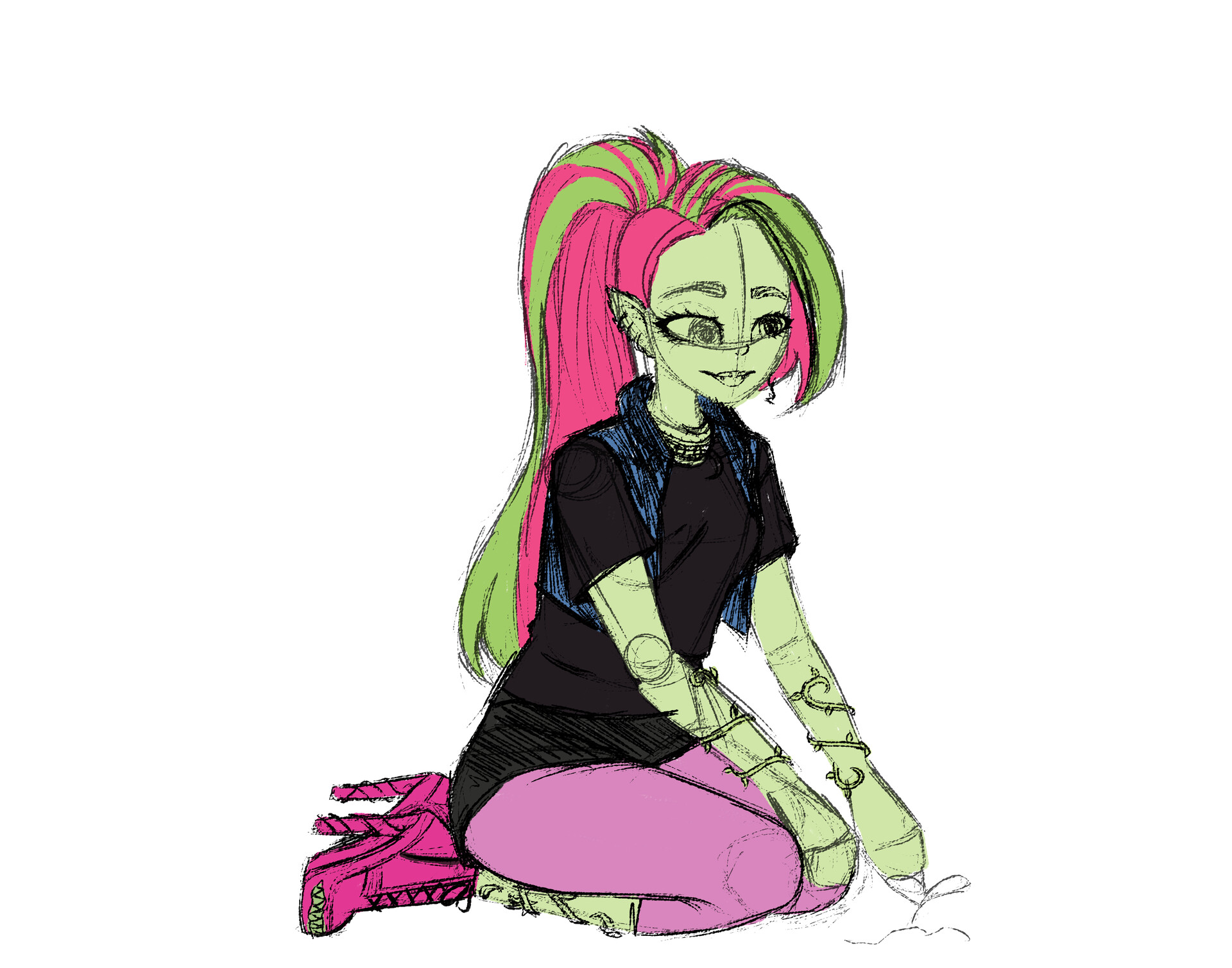 Lika Liquor - Fan art based on the cartoon "Monster High", Venus McFlytrap.