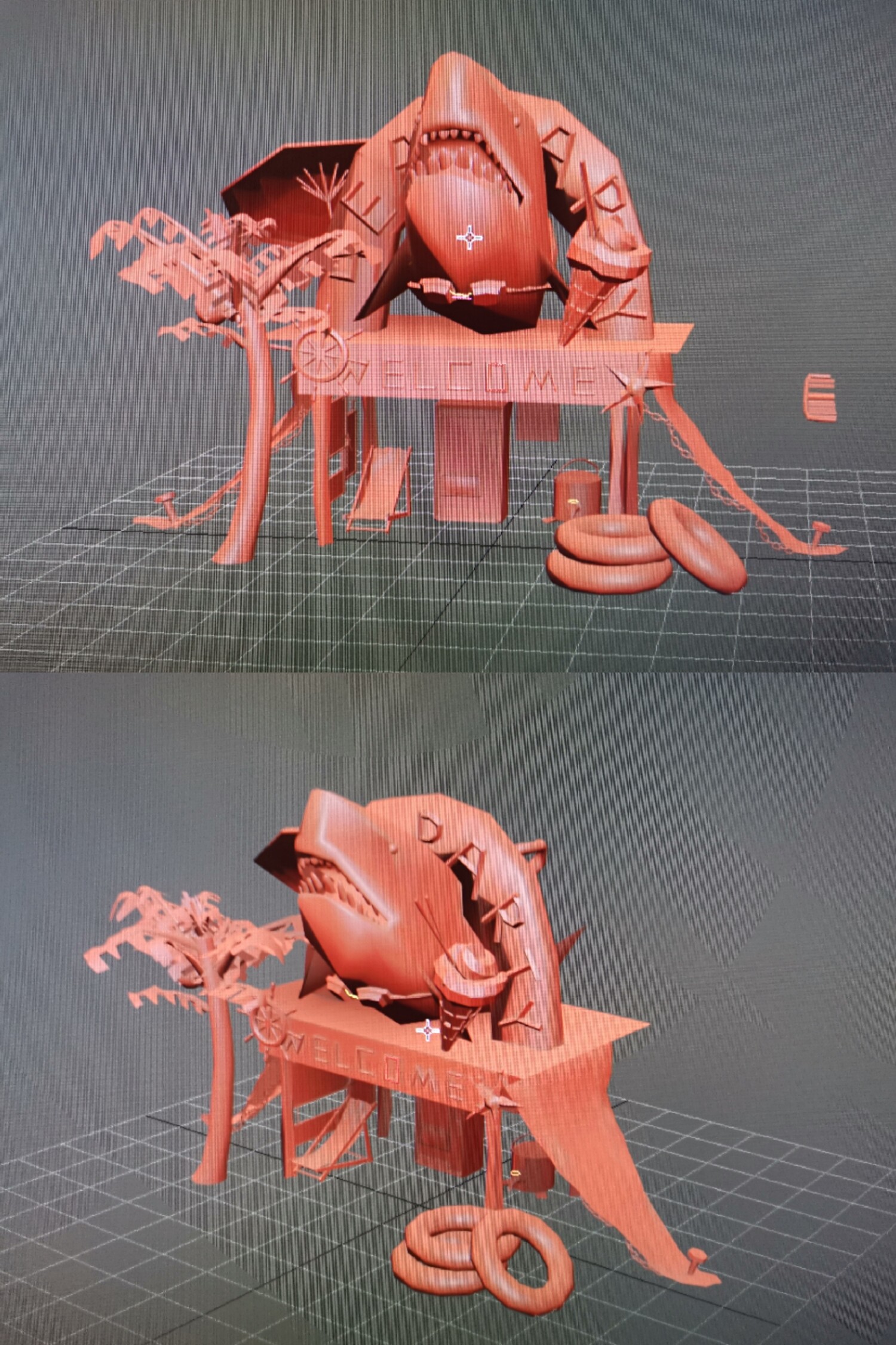 ArtStation - 鲨鱼摊位（shark booth）