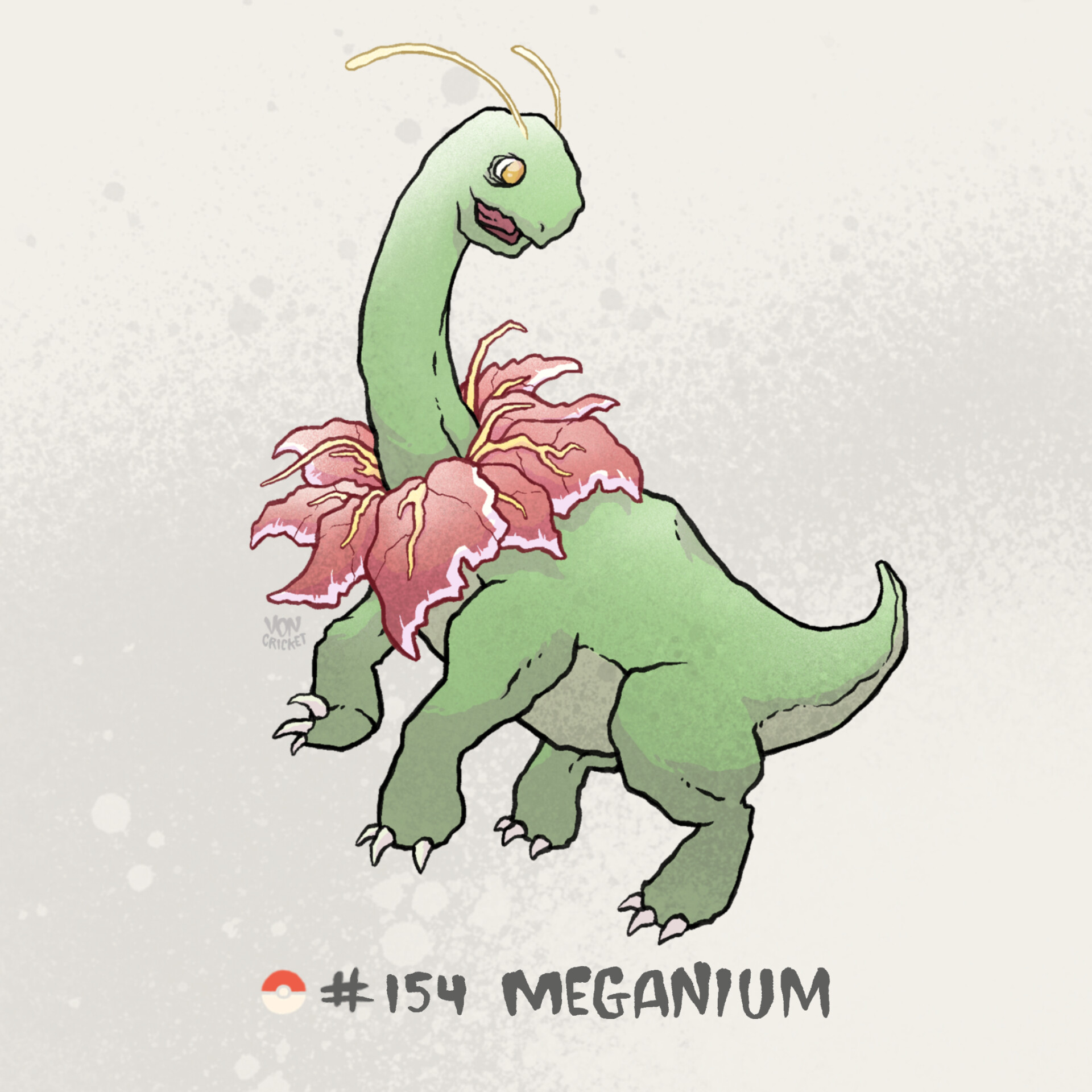 #154 Meganium by Michael Ford : r/ImaginaryKanto