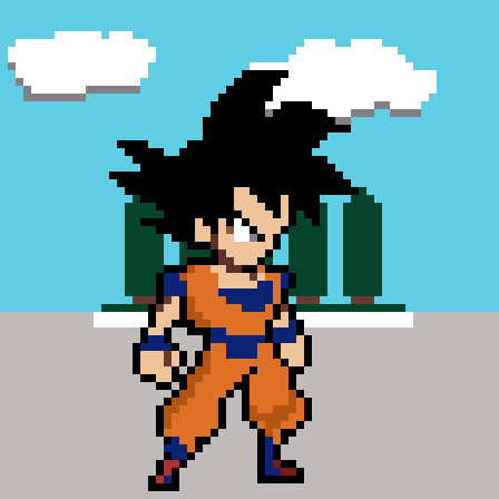 how to draw goku pixel art