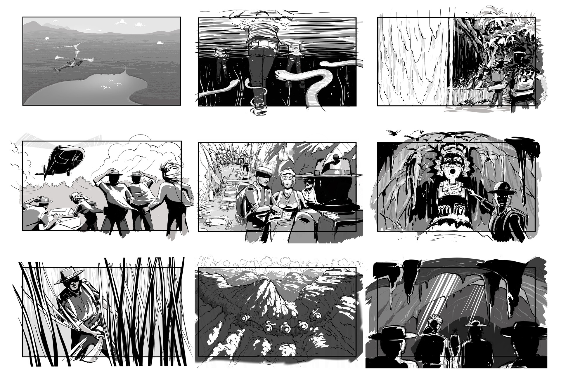 ArtStation - Storyboard for a card board game