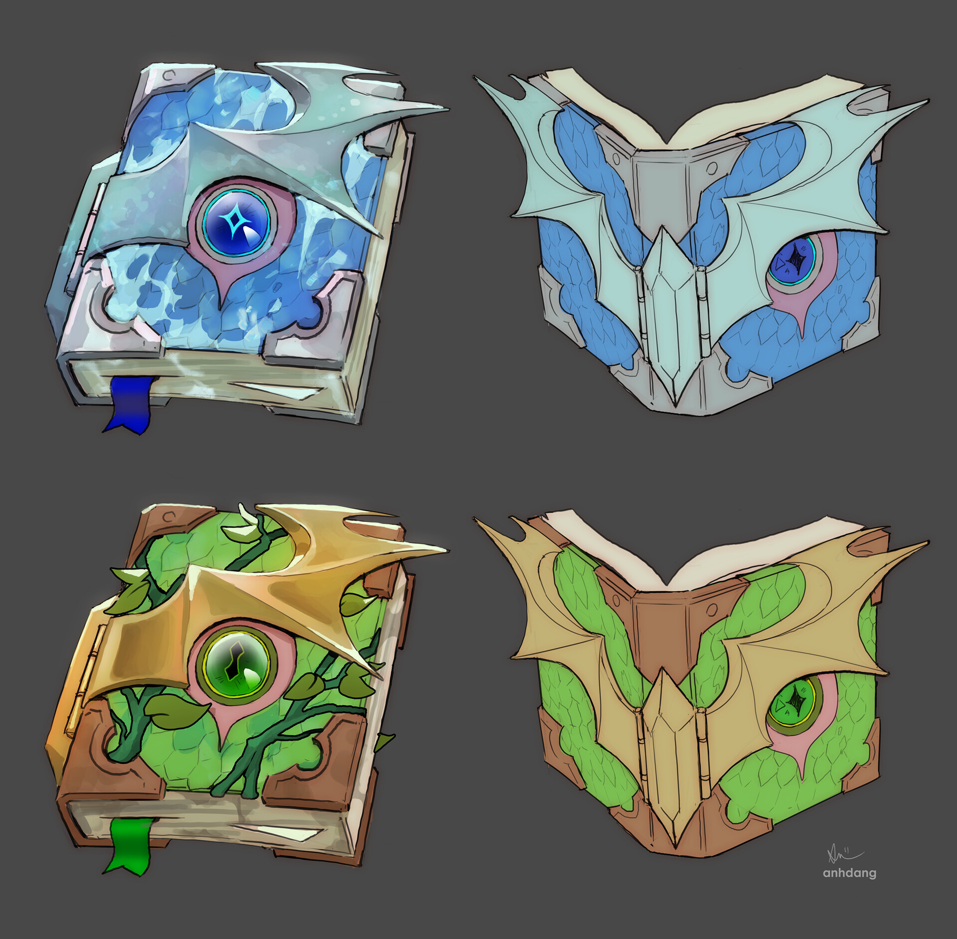 ArtStation - Dragon tomes and a lady kind of holding dragon tomes