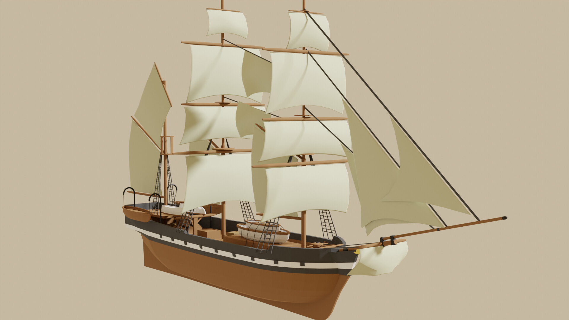ArtStation - Low-Poly HMS Beagle