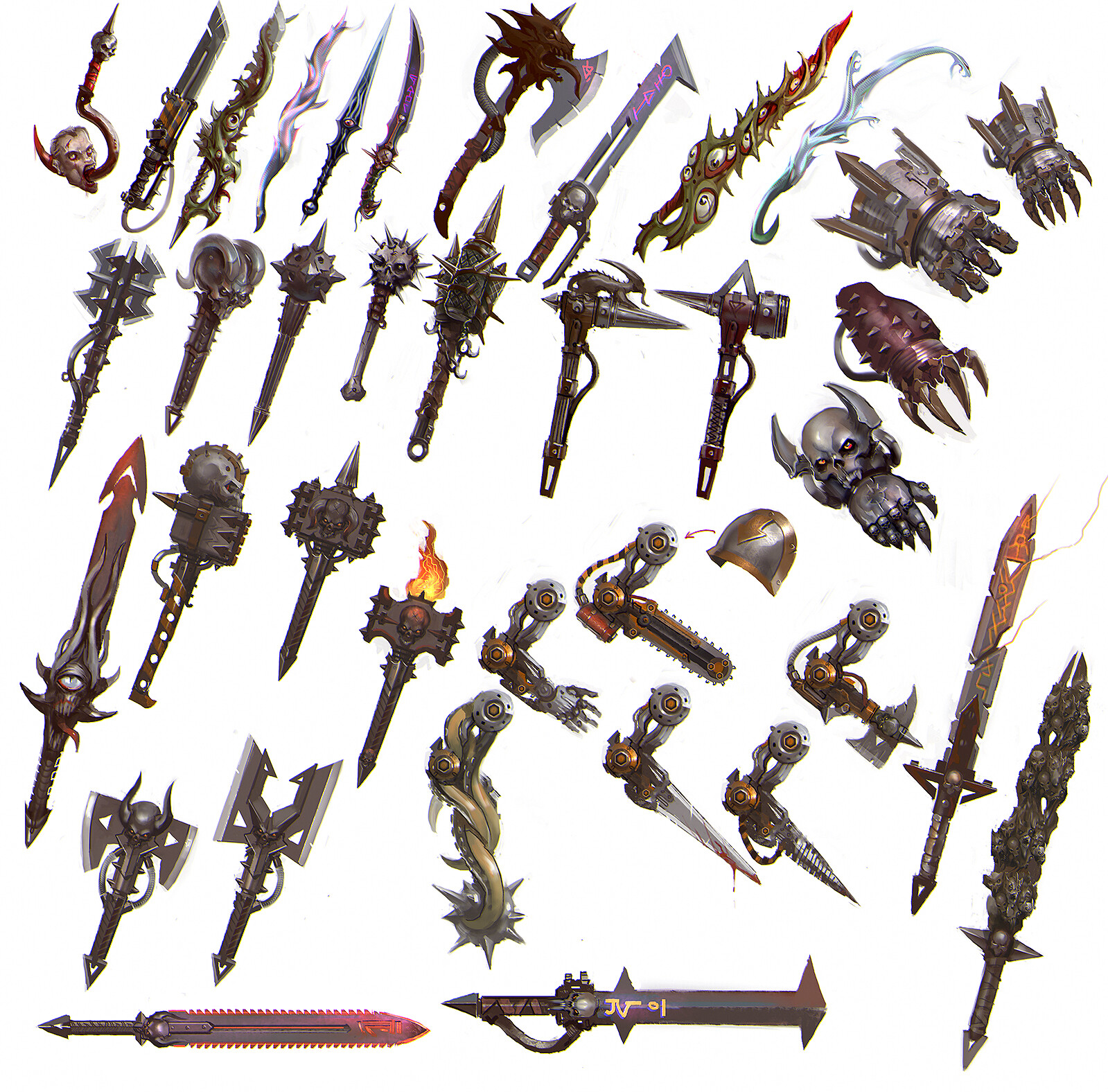 🦴 Bone and spike mace・Free STL File for ・Cults