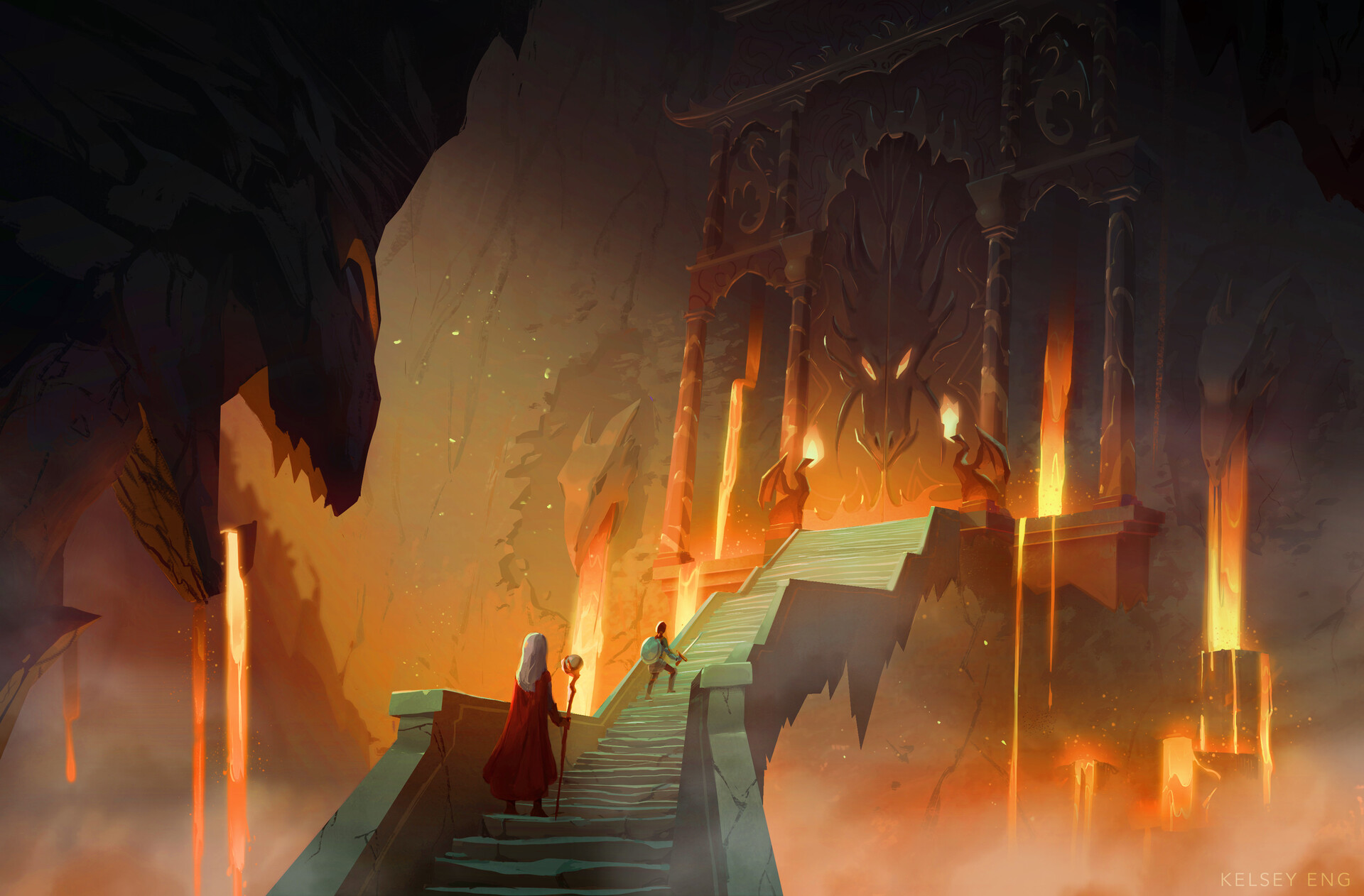 Fire Cavern by Kelsey Eng : r/ImaginaryPathways