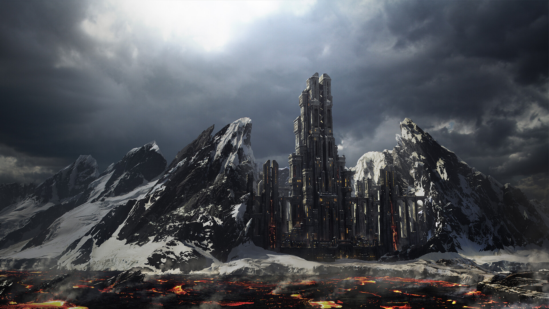 ArtStation - Lava Castle Matte Painting