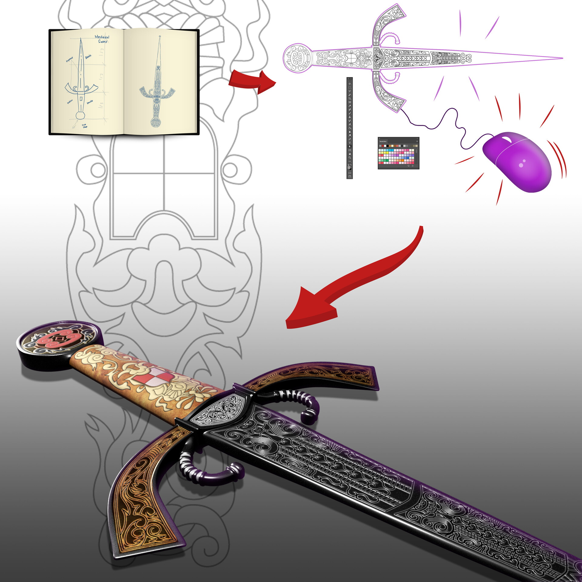 ArtStation - Medieval Sword Progress.