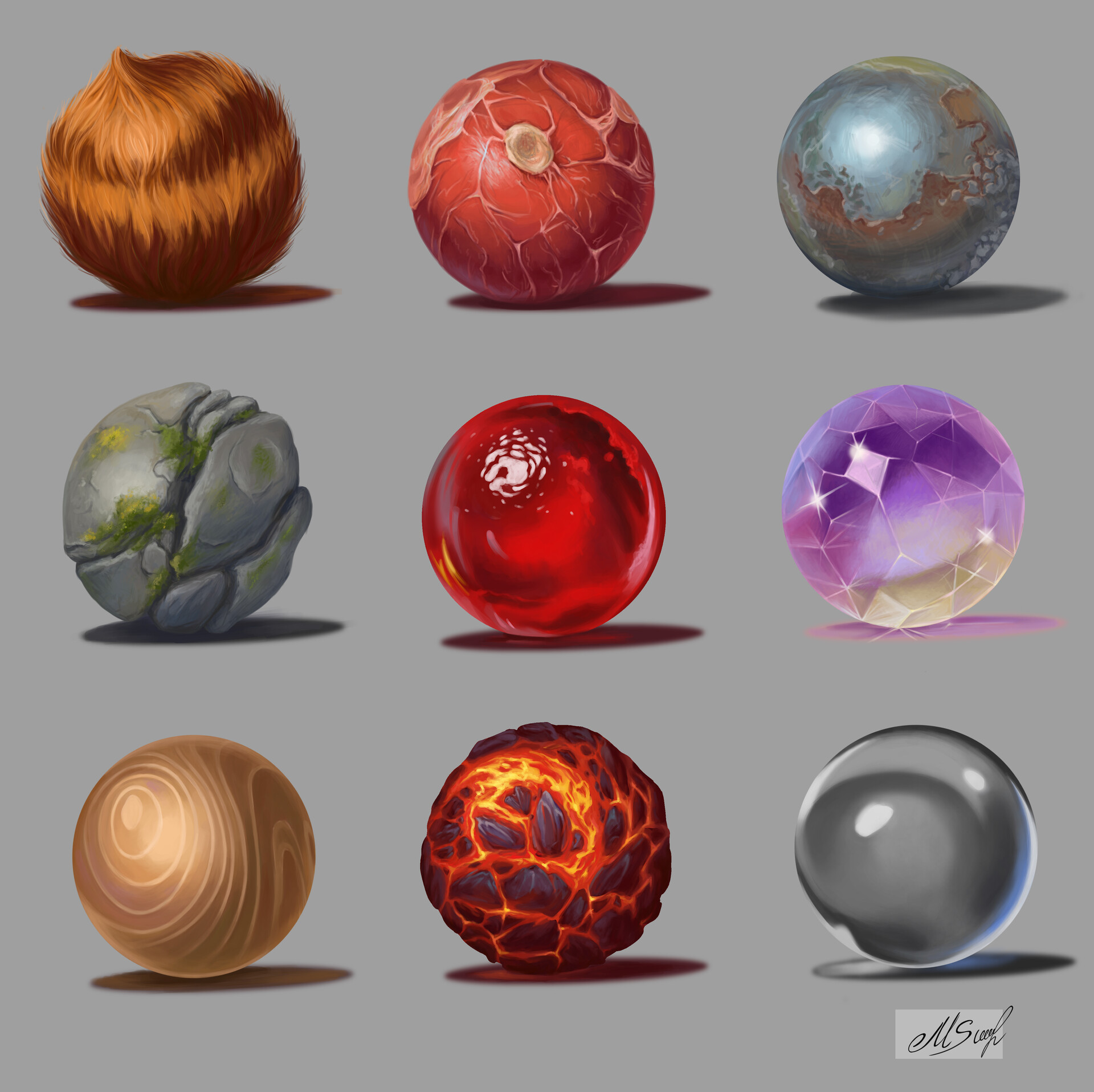 ArtStation - Different textures rendering. 2020.