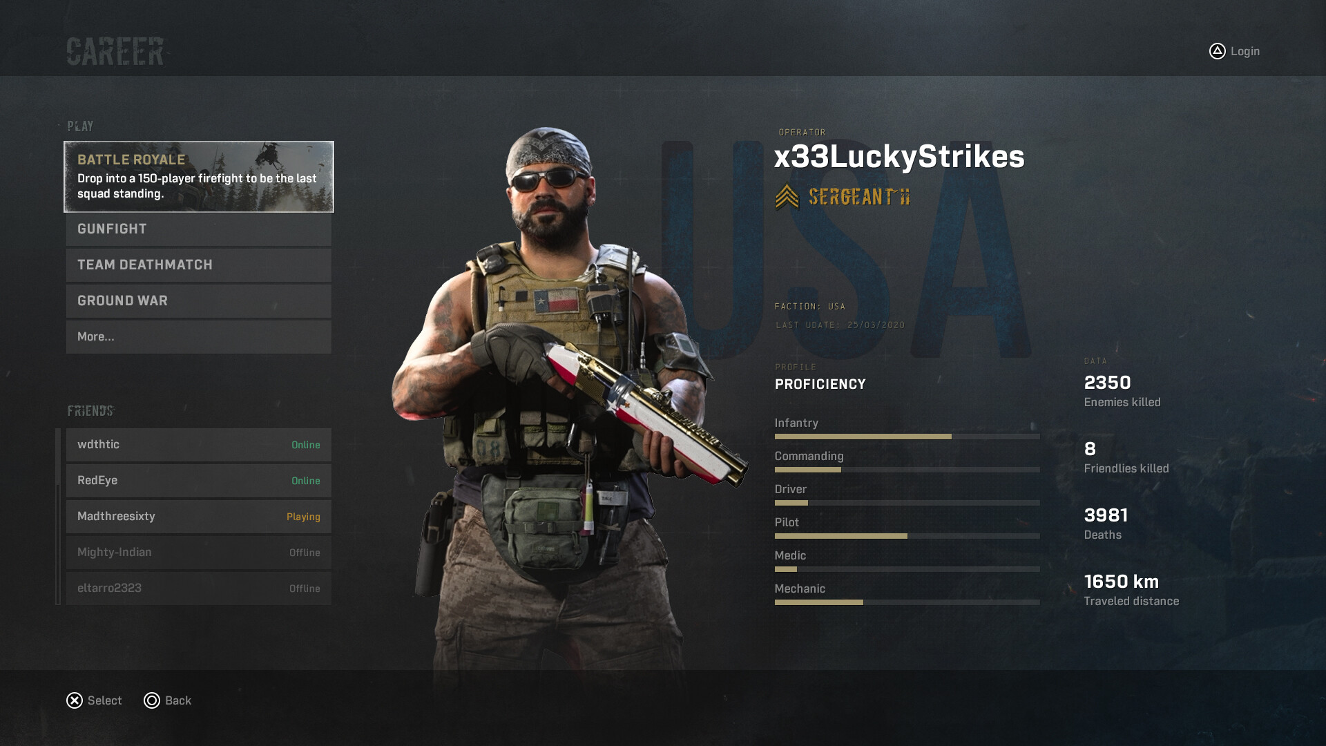Dmytro Sarapulov - Military shooter – Menu & HUD concept