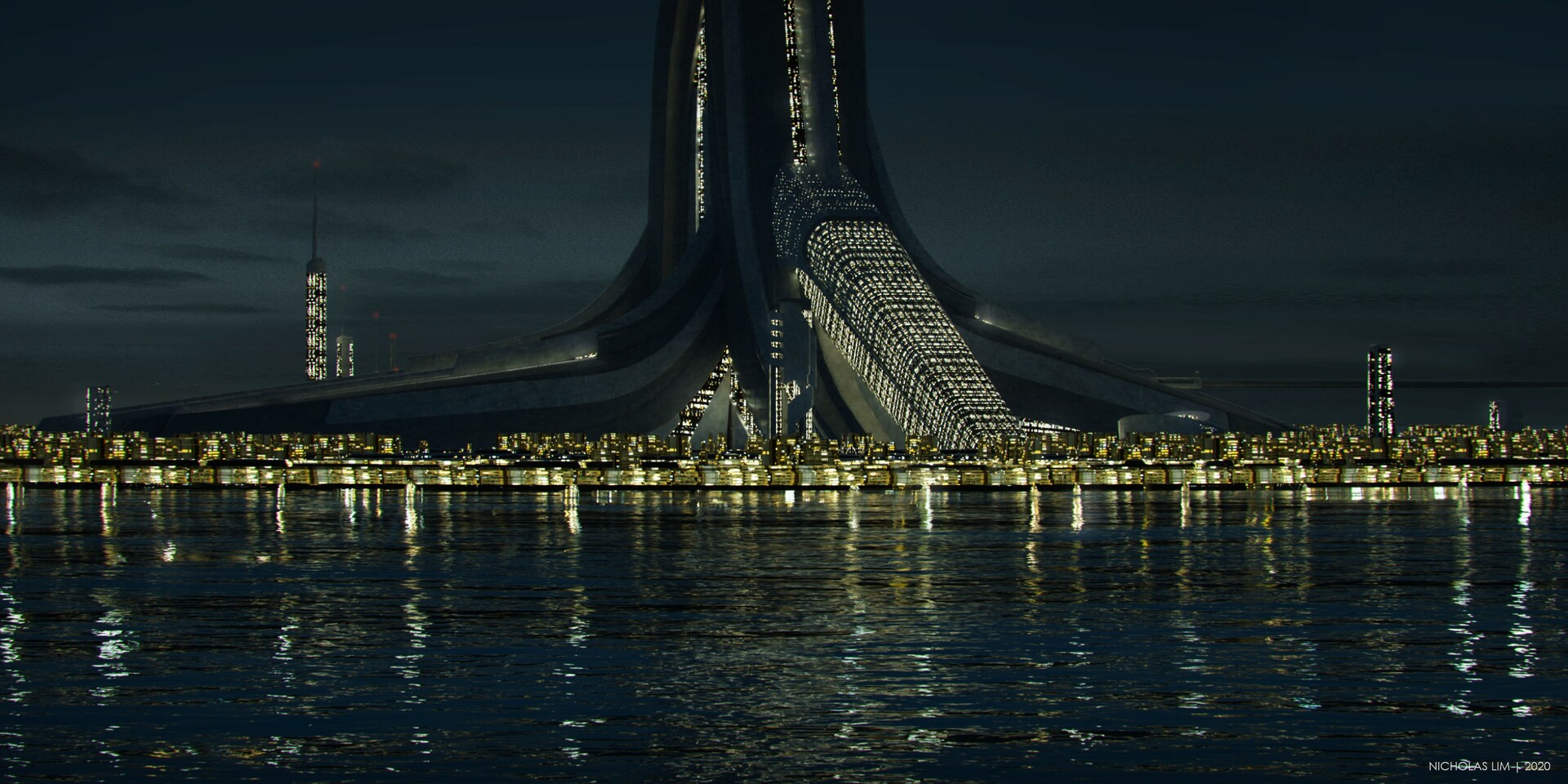 ArtStation - Spire Base - Giant Future Arcology