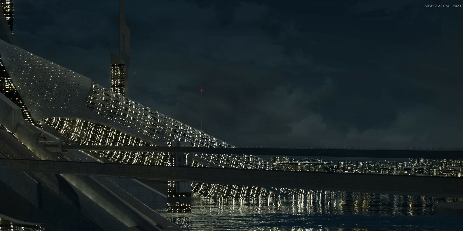 Nicholas Lim - Spire Base - Giant Future Arcology