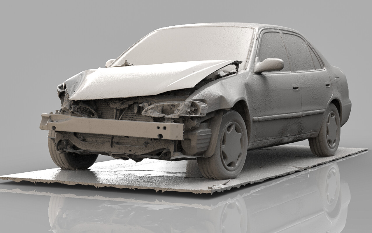 ArtStation - Destroyed Toyota Corolla LIDAR scan