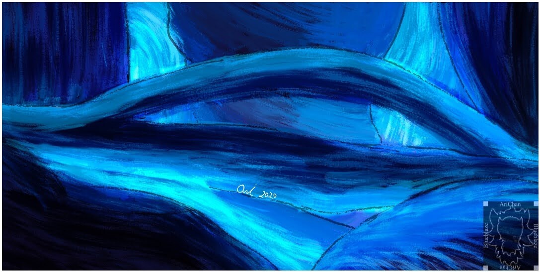 ArtStation - Blue landscape painting practice