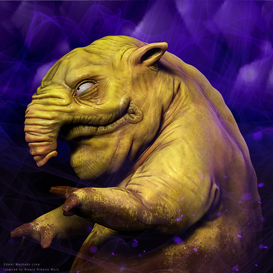 ArtStation - Drowzee Pokemon inspired by Alvaro Ribeiro work