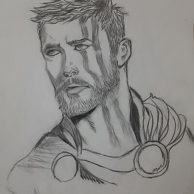 Thor Pencil Drawing