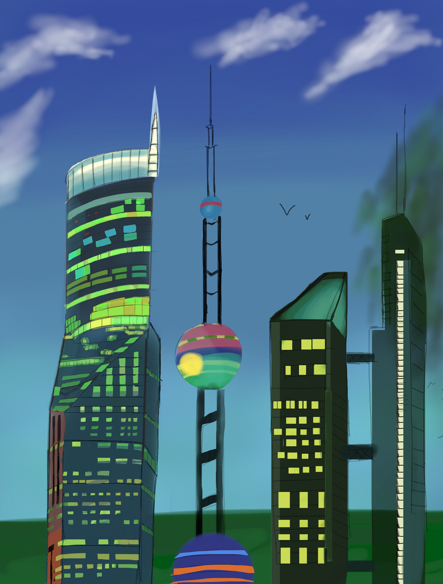ArtStation - Oriental Pearl Tower - Digital Painting