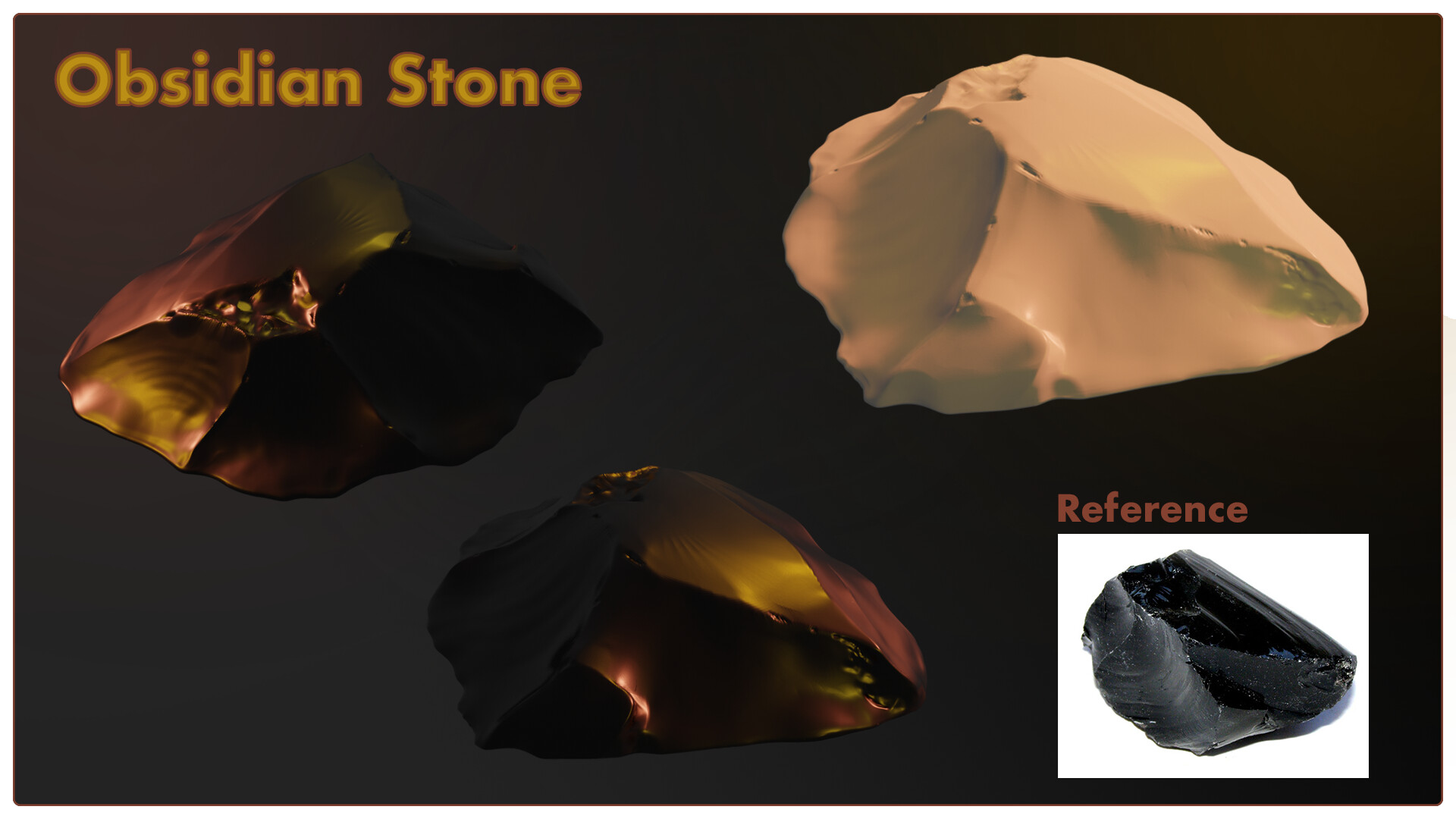 ArtStation - Obsidian Stone Render