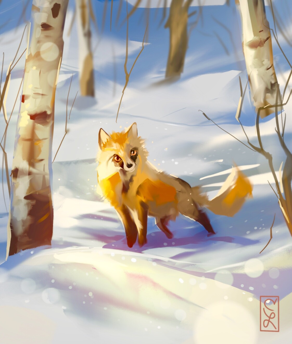 ArtStation - Fox in the Snow