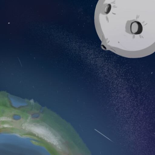 ArtStation - moon and Earth