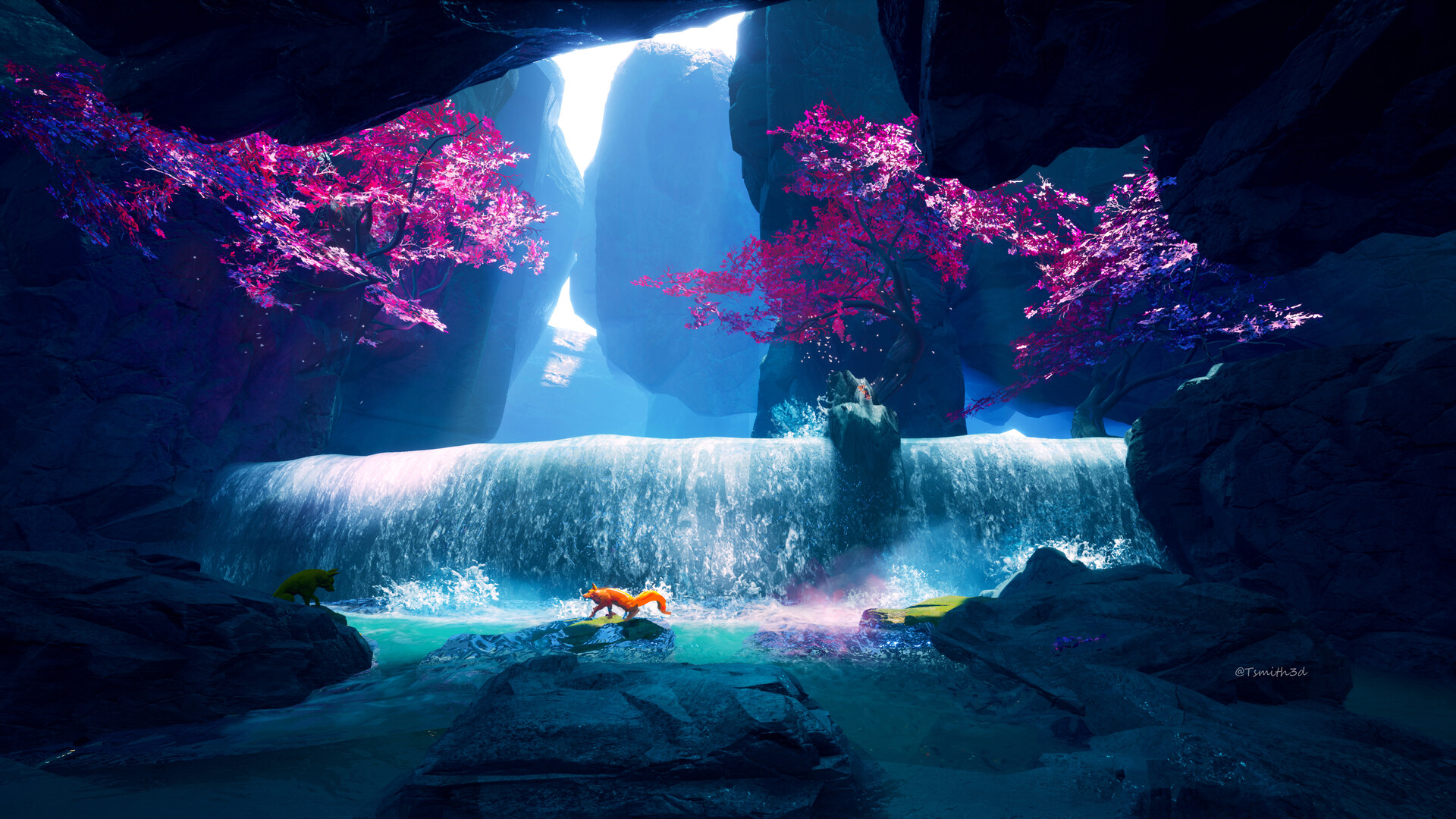 ArtStation - Purple Waterfall Study UE4
