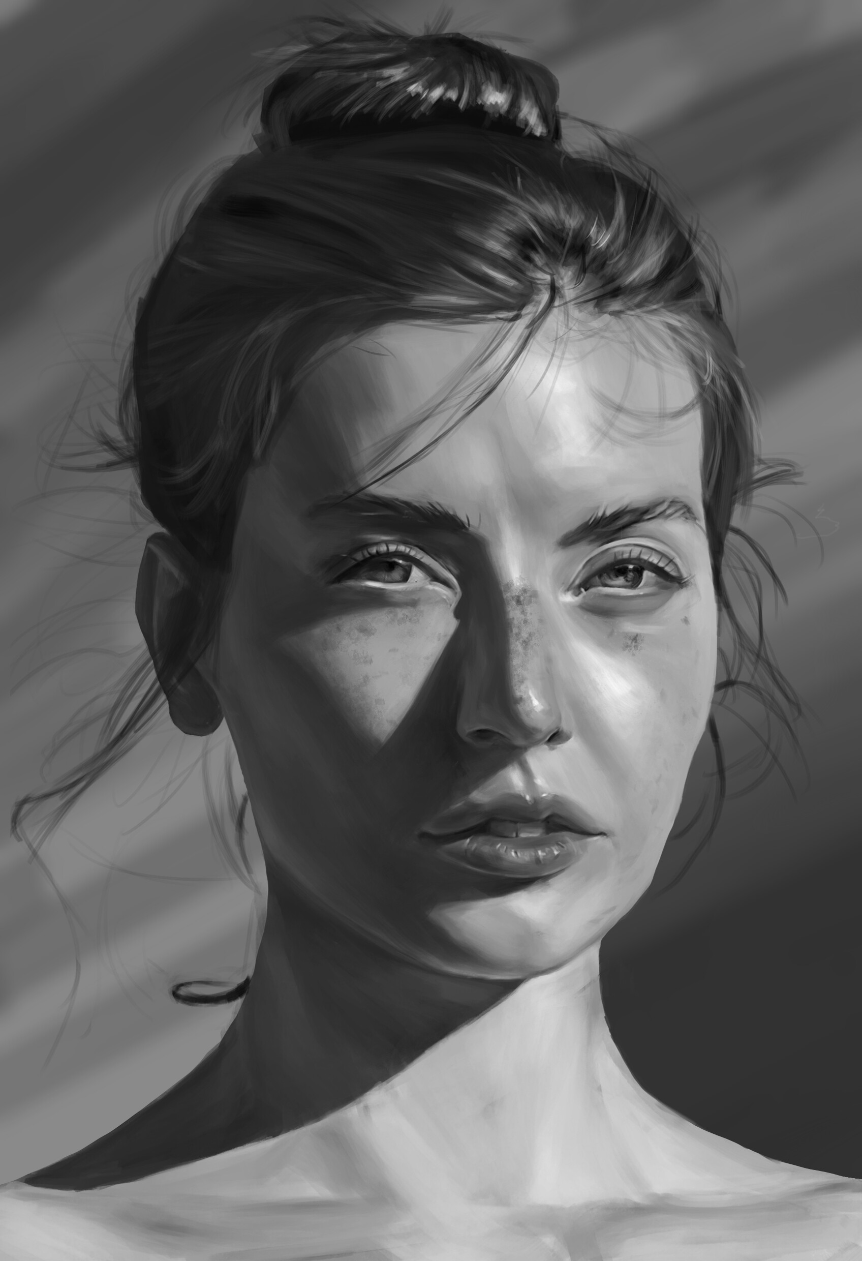 ArtStation - Grayscale Portrait Study #2