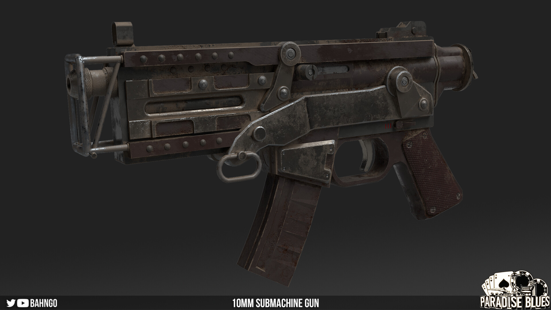 ArtStation - 10mm Submachine Gun - "Paradise Blues" (Fallout Zombies)