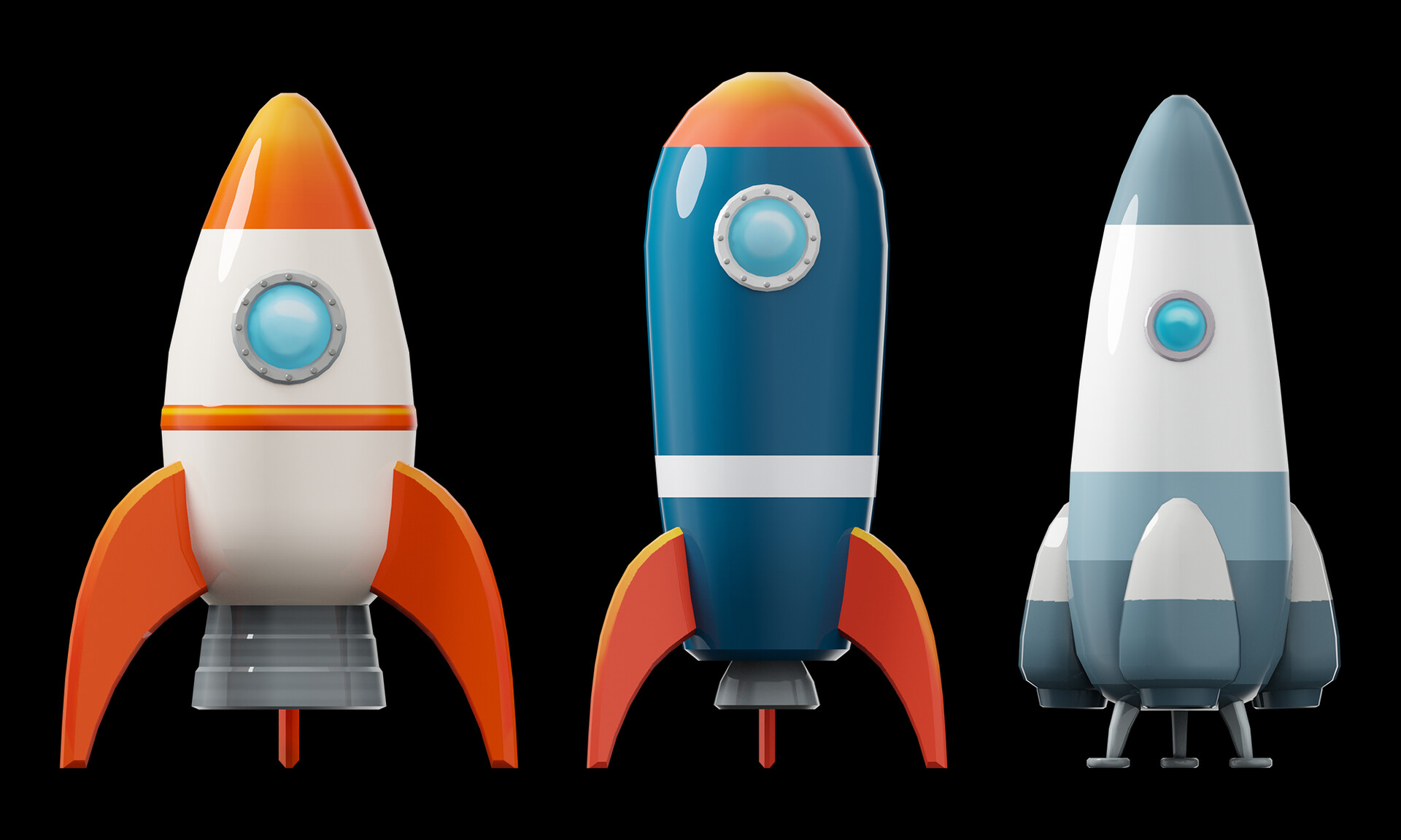 Bartosz Cabaj - Stylized Low-Poly Rockets