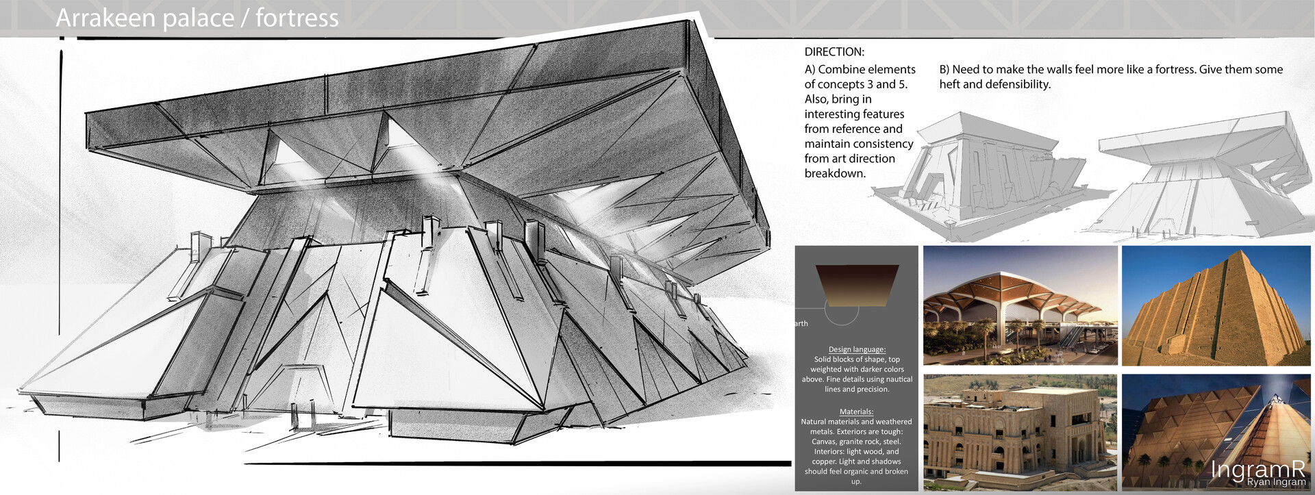 Ryan Ingram - DUNE: Env - Arrakeen Palace Design - Speculative Development