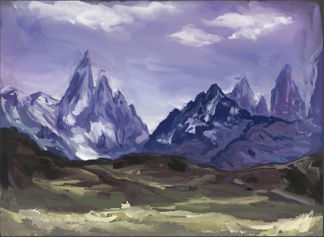 ArtStation - Mountain Landscape study