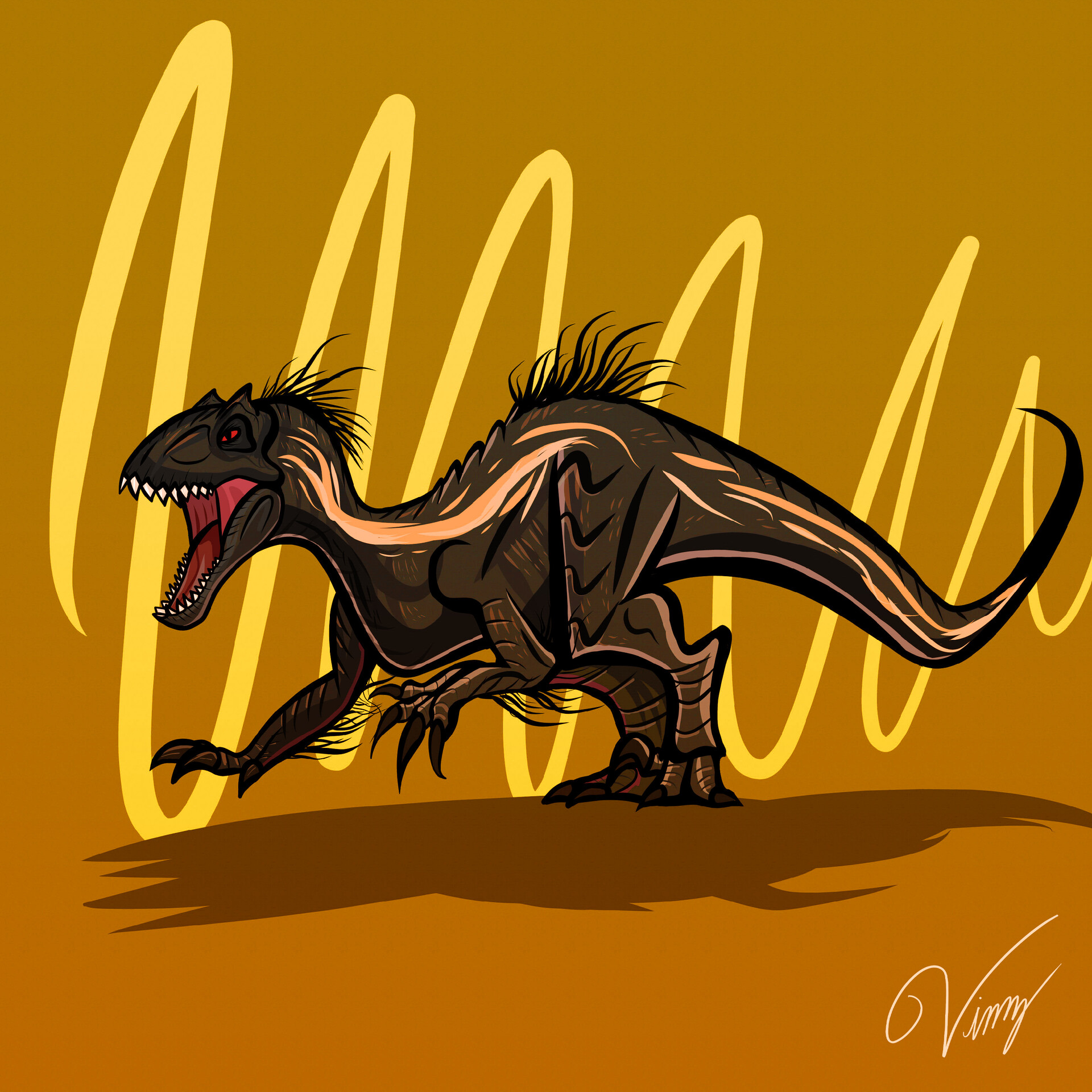 how to draw dinosaur indoraptor