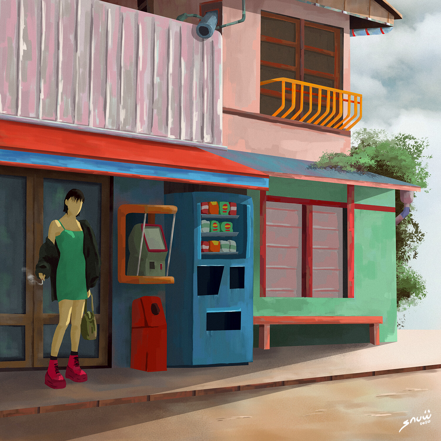 ArtStation - Old Town // 2d Digital Drawing