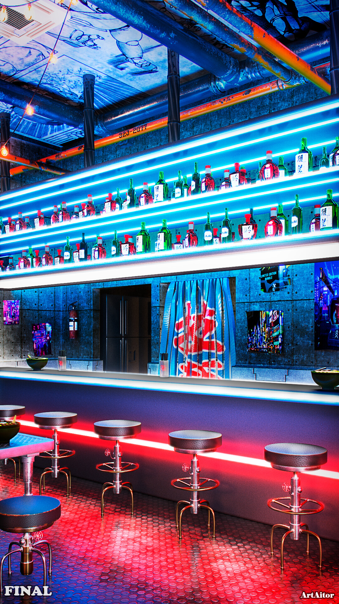 ArtStation - 3D Cyberpunk Bar