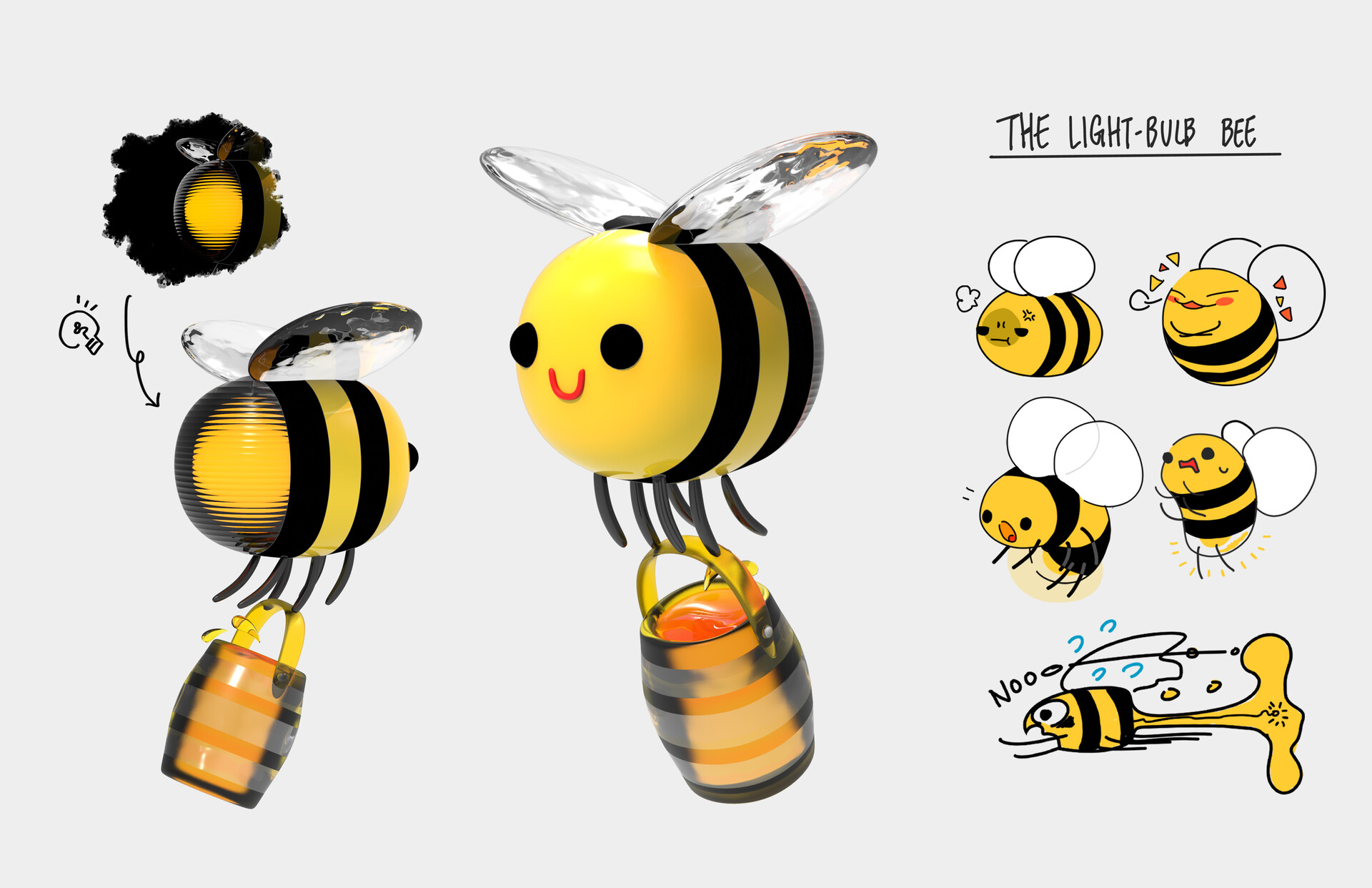 ArtStation - Character Design : The Light Bulb Bee