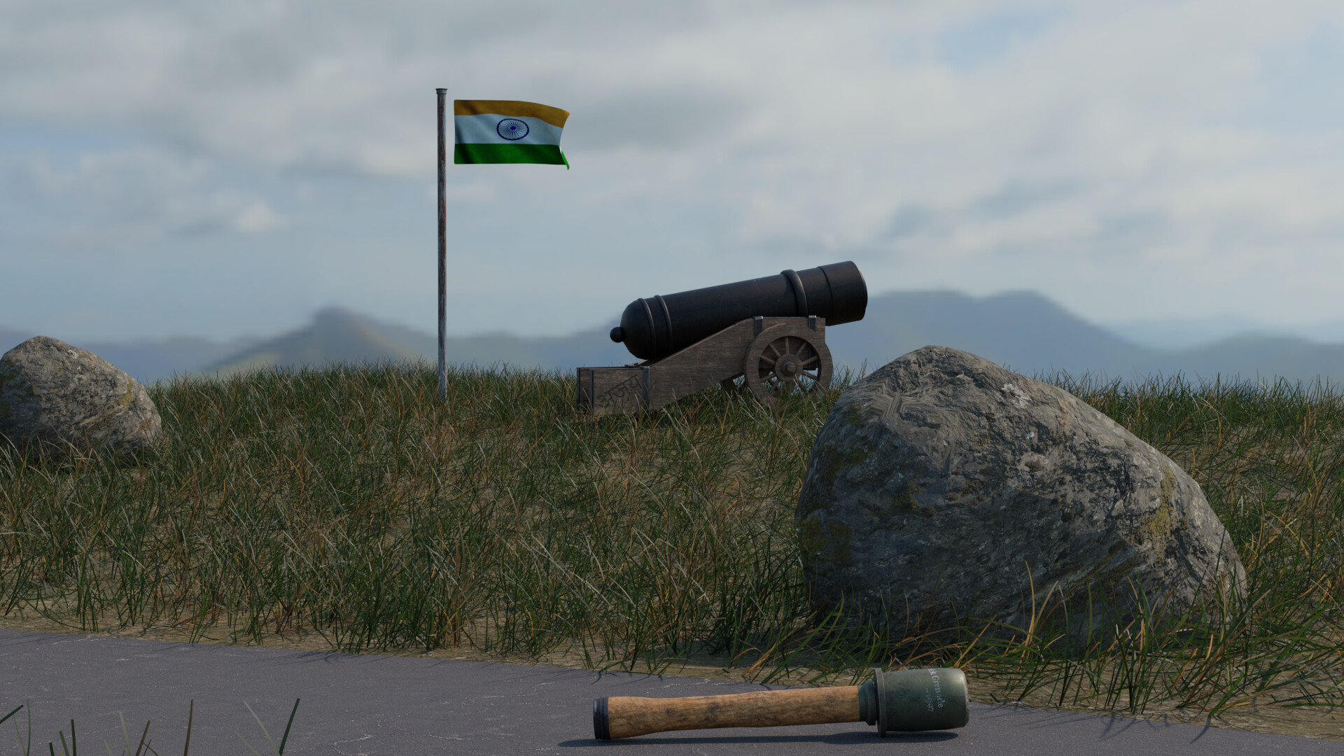ArtStation - Indian Flag Scene