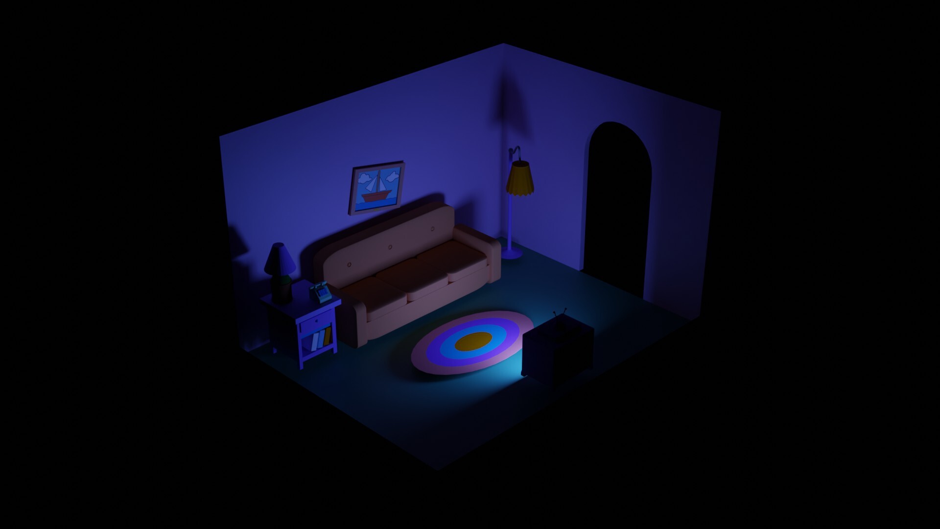 ArtStation - the simpsons living room