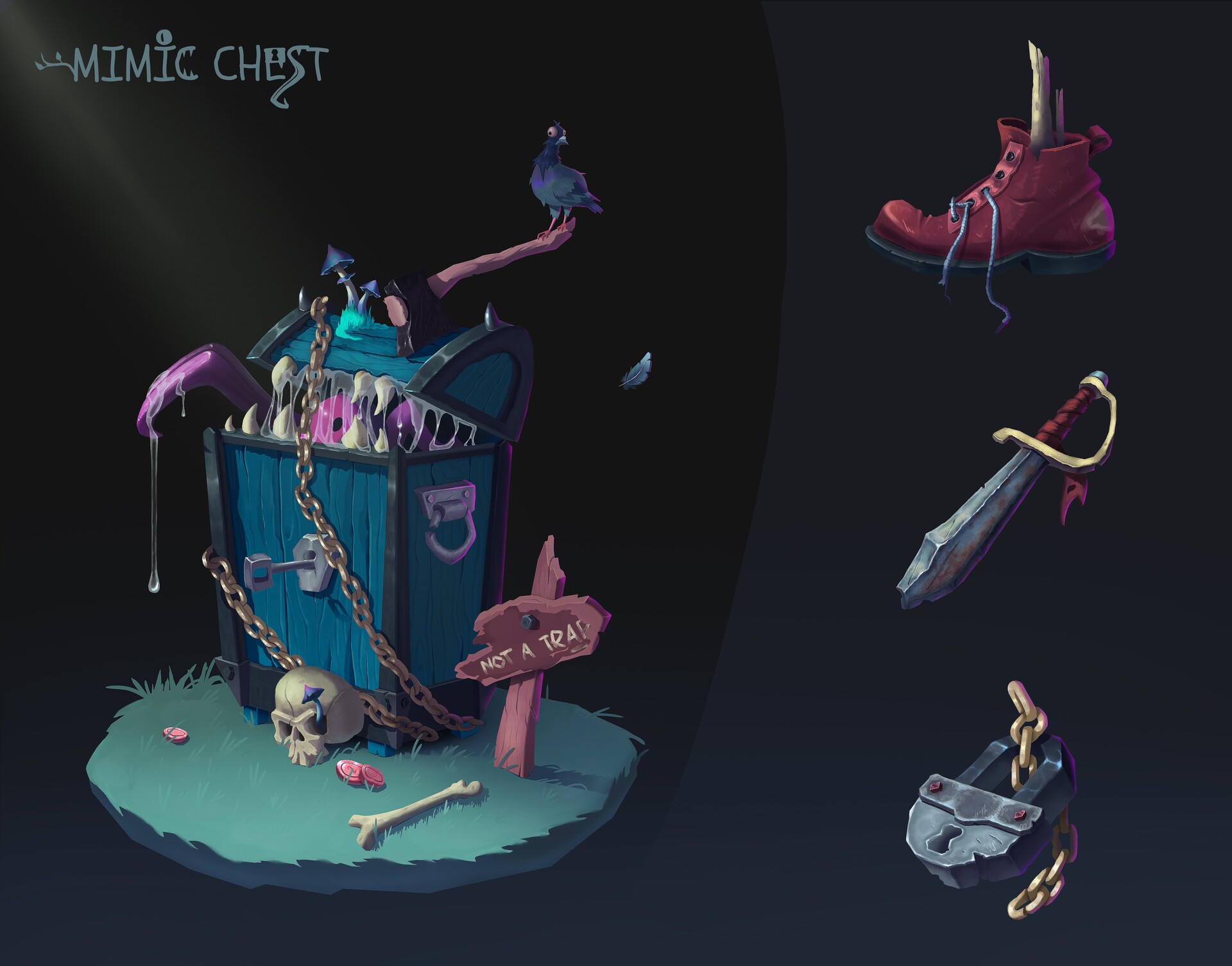 ArtStation - Mimic Chest n Props