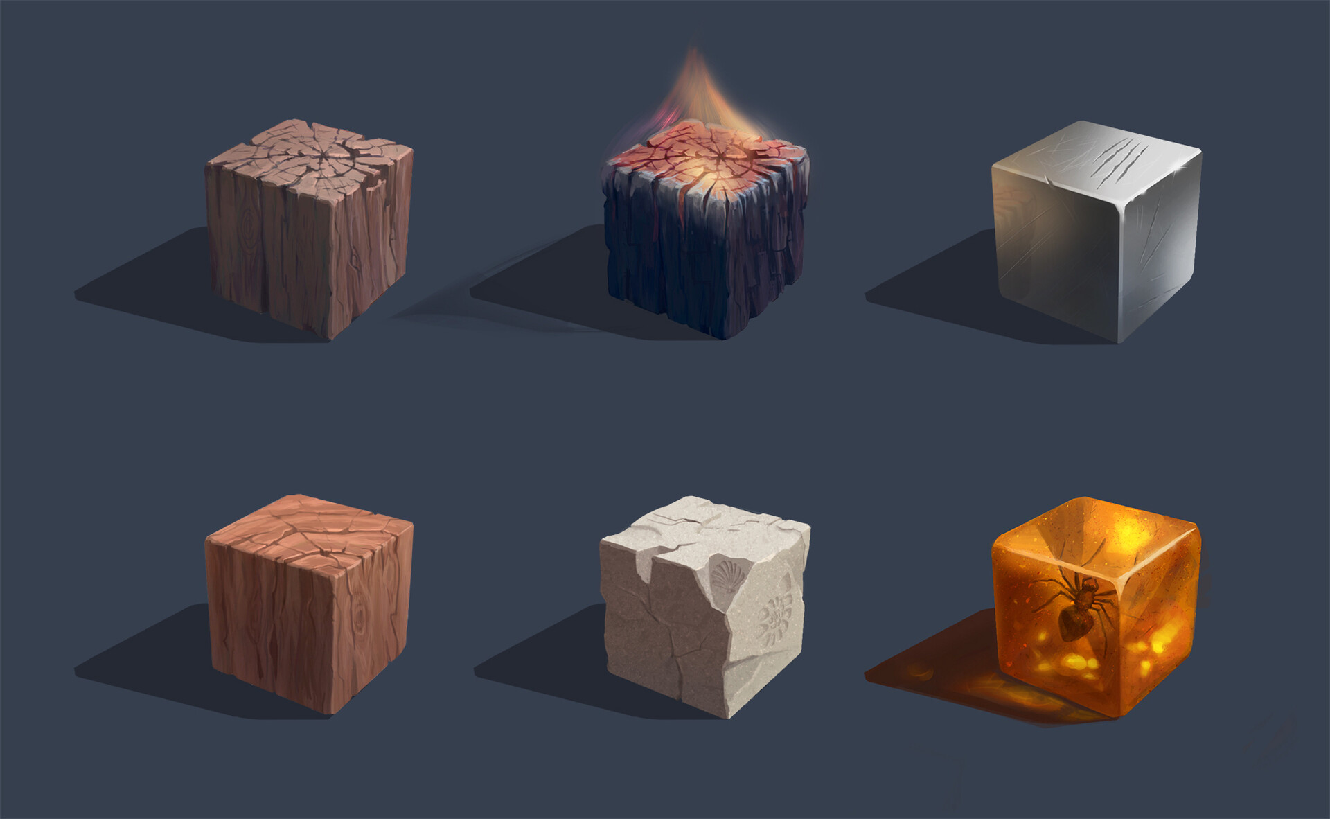 ArtStation - Material Cube Studies