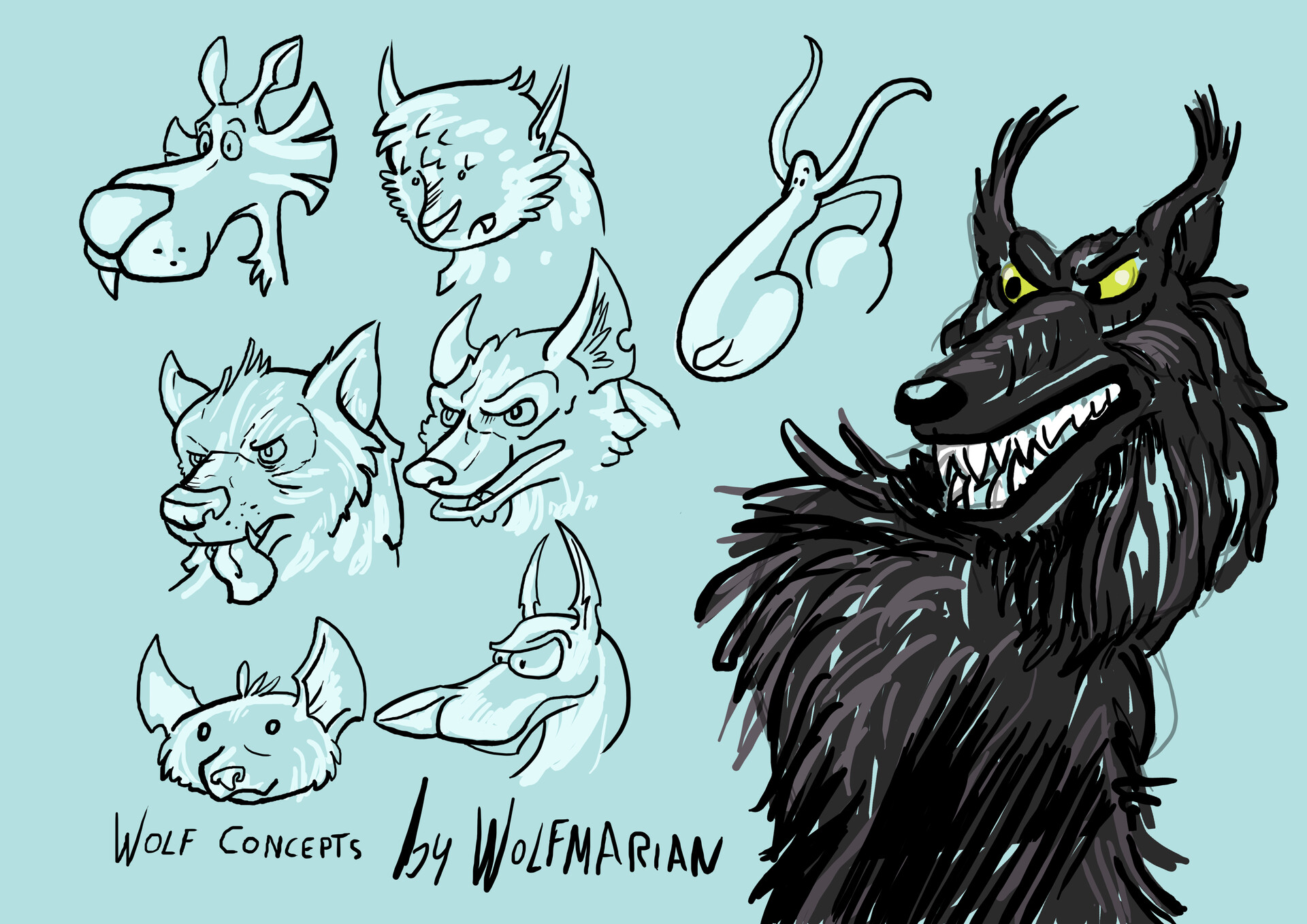ArtStation - Cartoon Wolves concepts